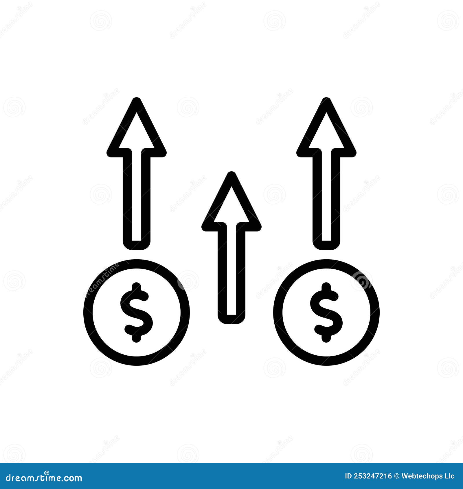Black Line Icon for Prix, Increase and Trend Stock Vector ...