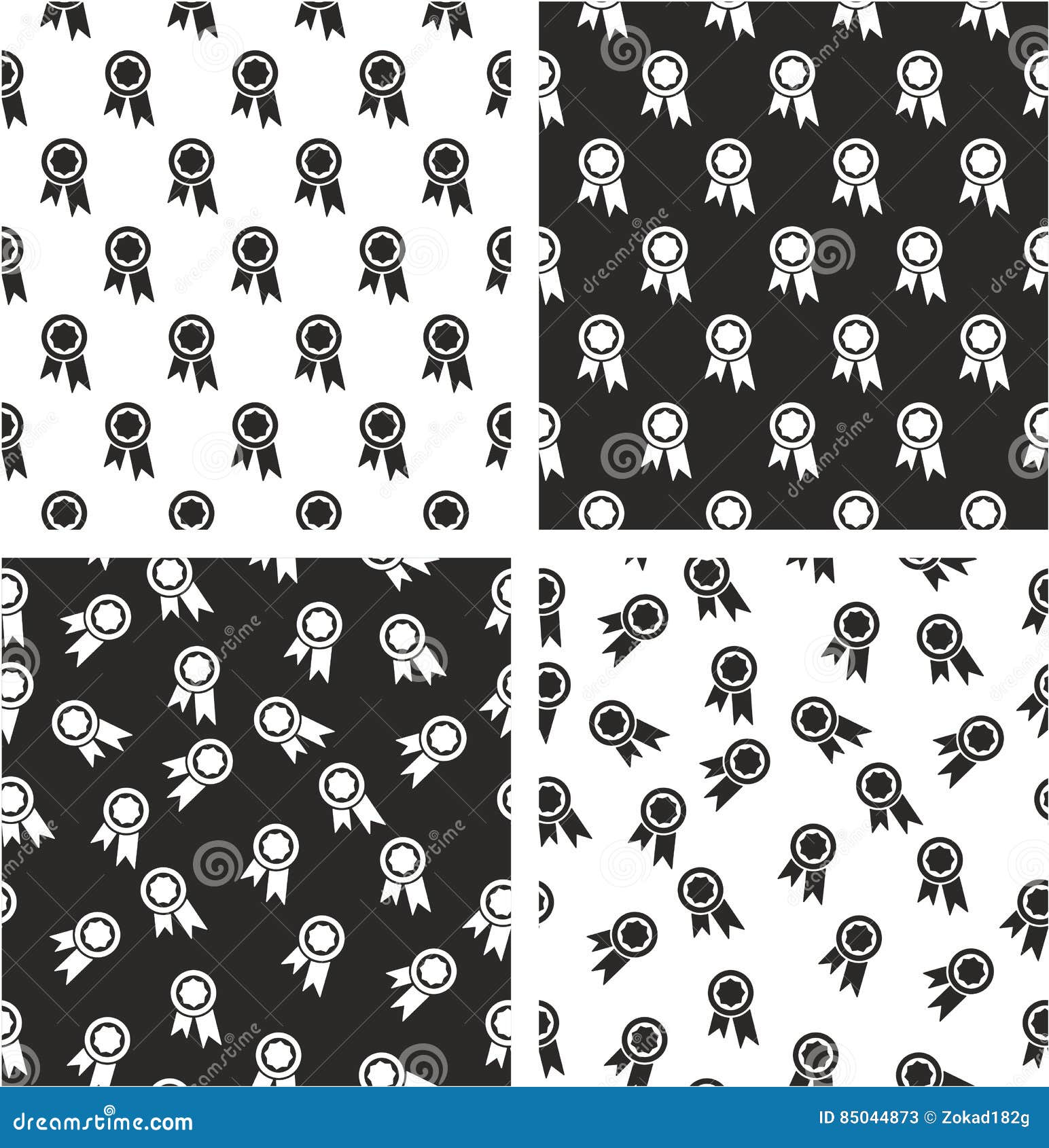 Prize or Award Aligned & Random Seamless Pattern Set Stock Vector ...