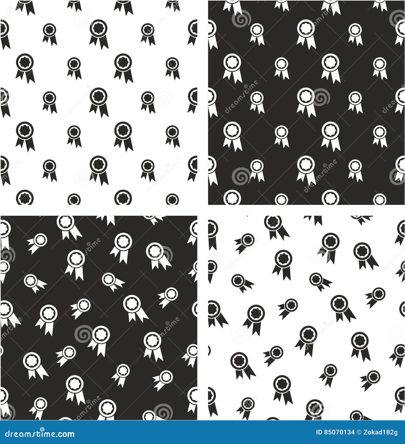 Prize or Award Big & Small Aligned & Random Seamless Pattern Set Stock ...