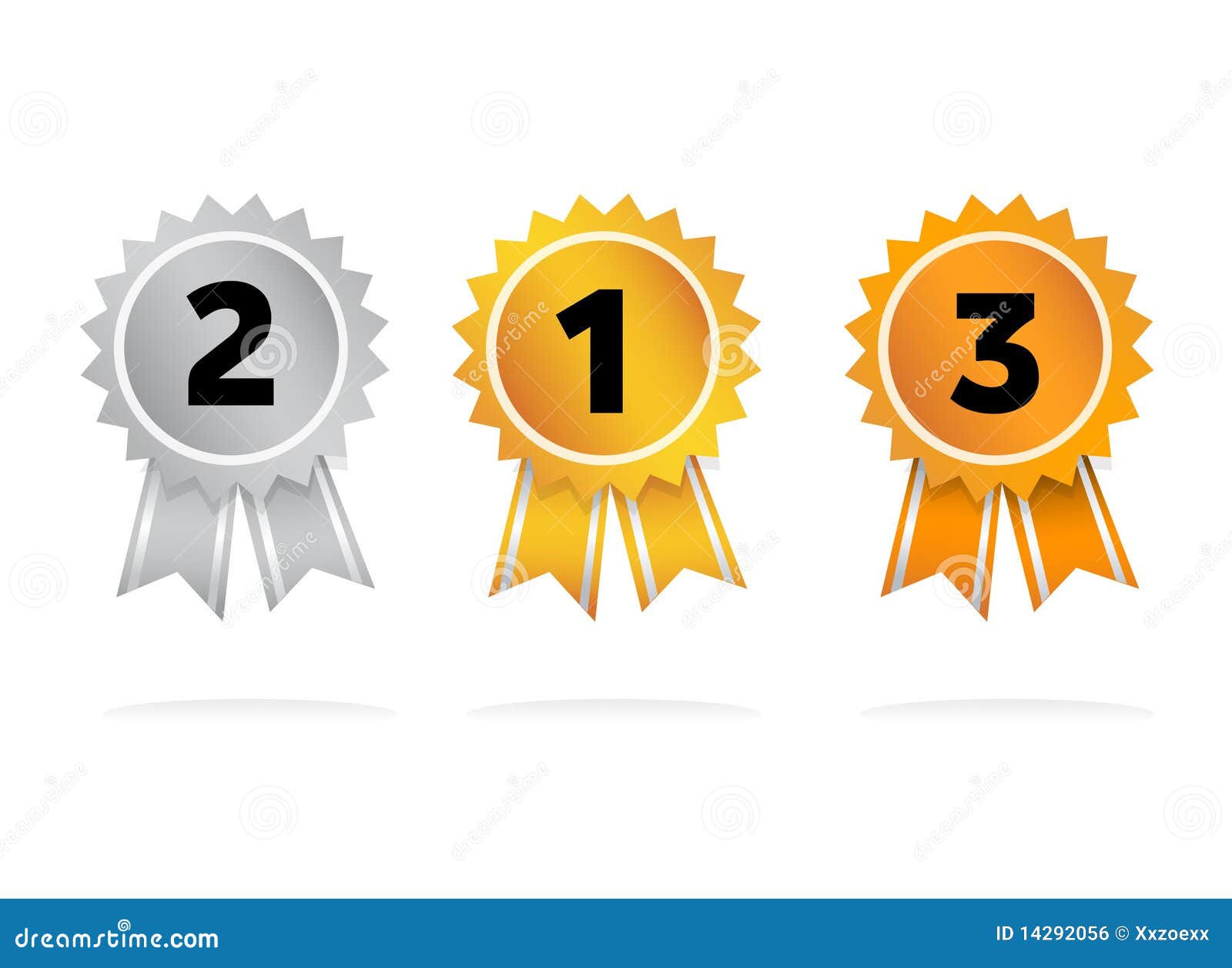 Prize Badges Gold Bronze Silver Stock Vector - Illustration of banner ...