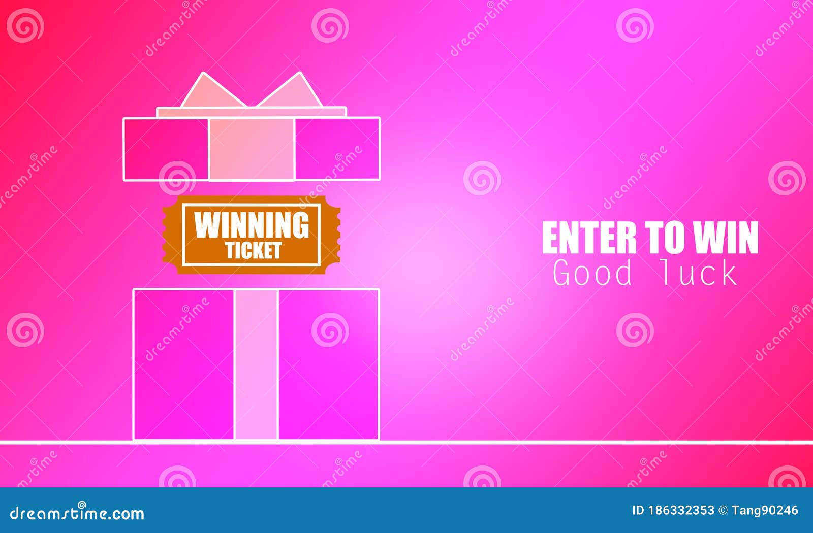 Prize Box Opening with Pink Background Stock Illustration ...