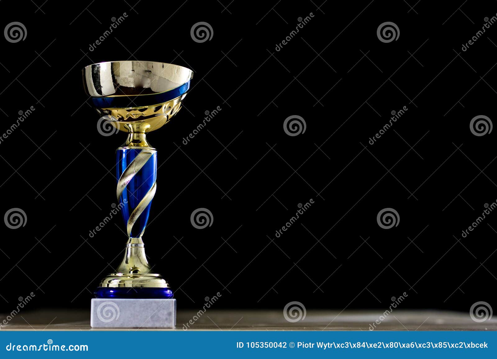 Prize, a Cup Standing on the Table. Cup Award on a Black Background ...