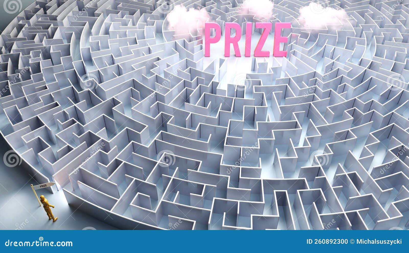 Prize and a Difficult Path To it Stock Illustration - Illustration of ...