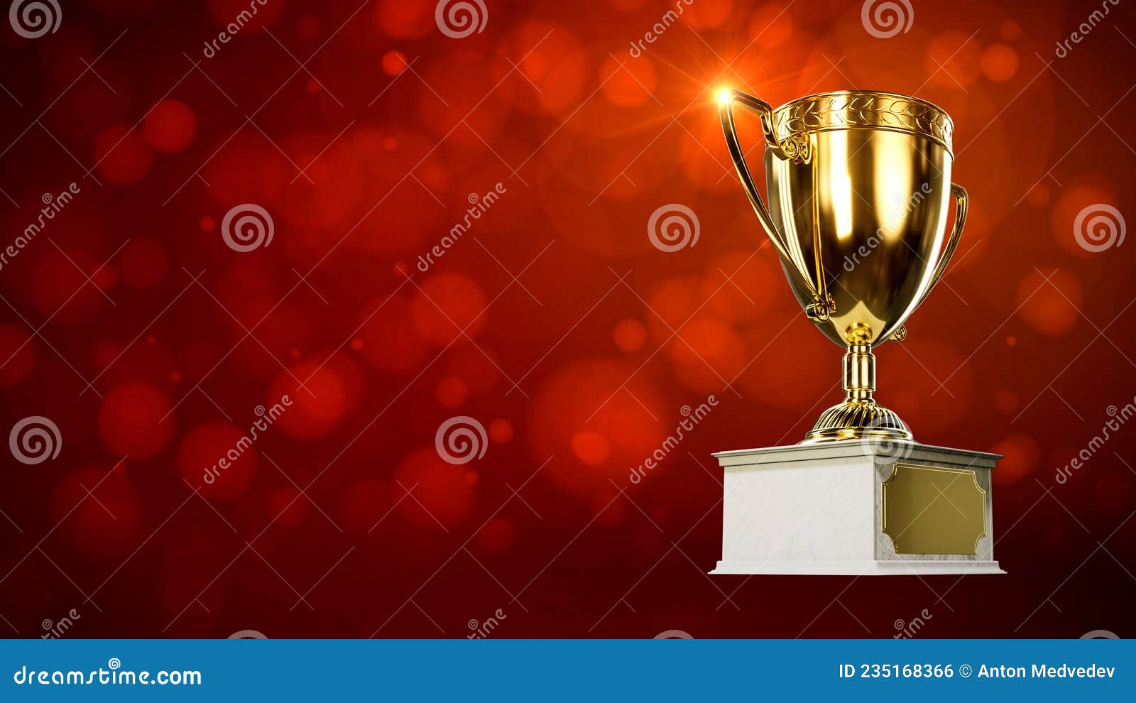 Prize Goblet on Bokeh Background with Free Place - Abstract 3D ...