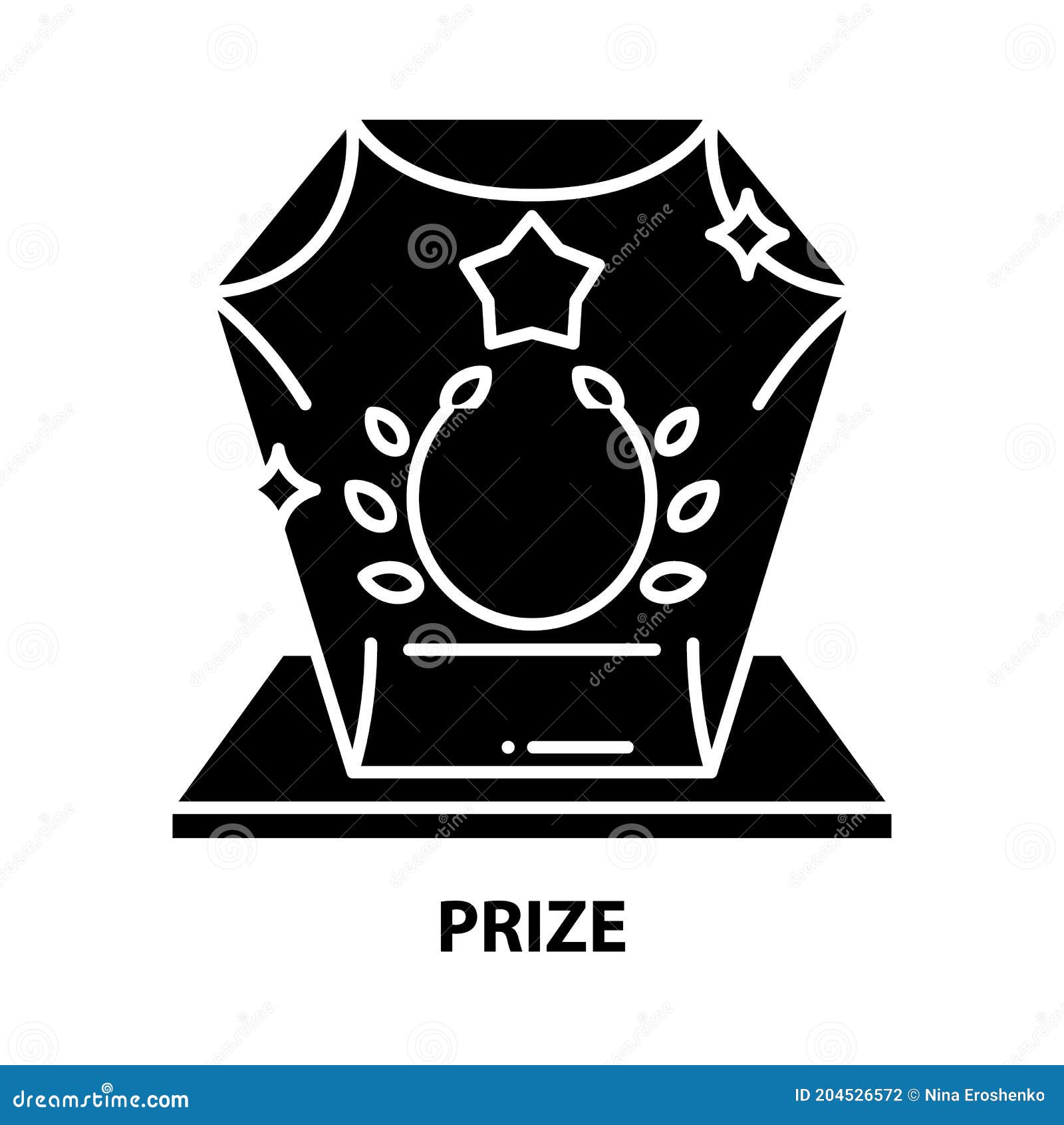 Prize Icon, Black Vector Sign with Editable Strokes, Concept ...