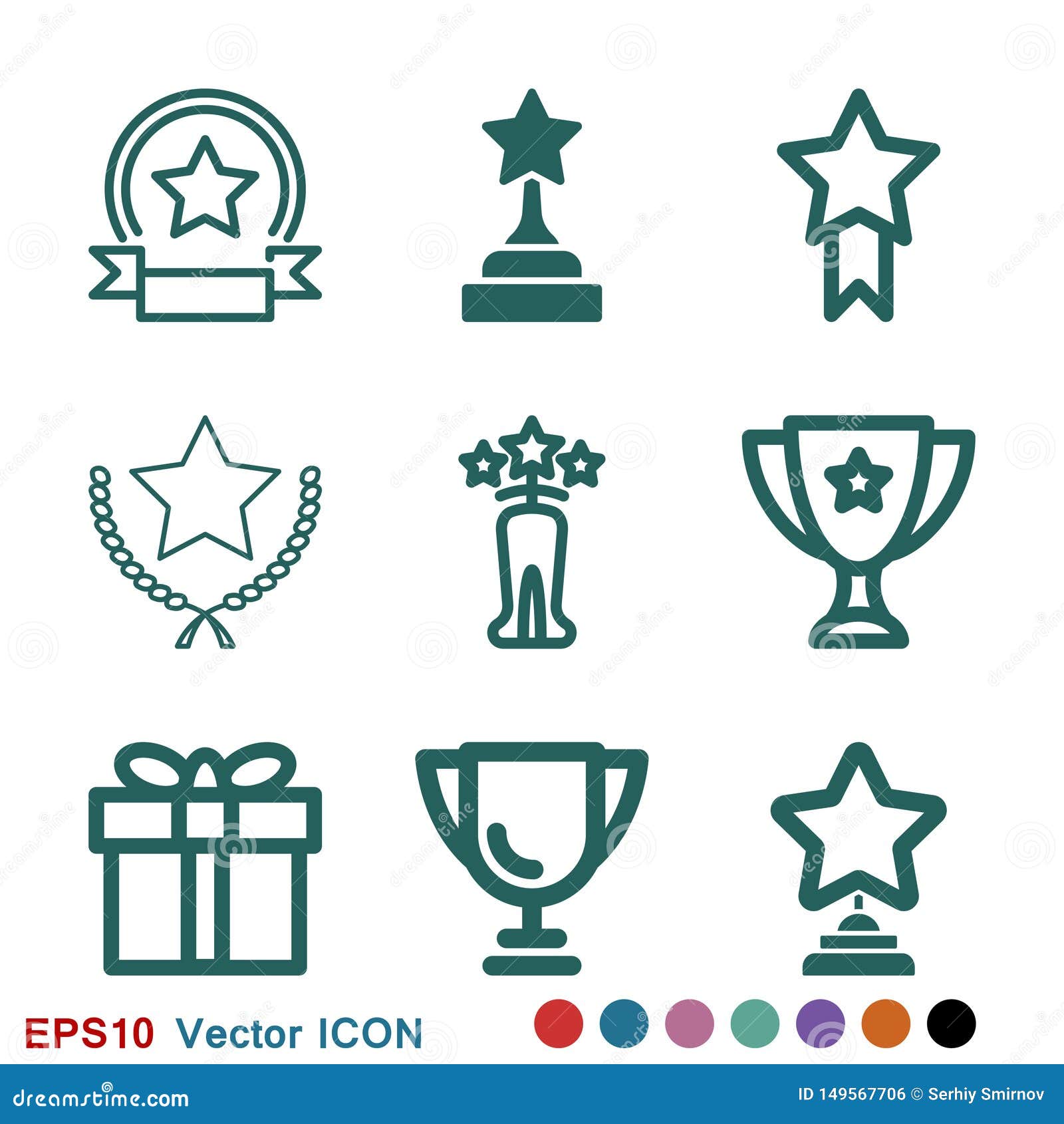 Prize Icon Vector Sign Symbol for Design Stock Illustration ...