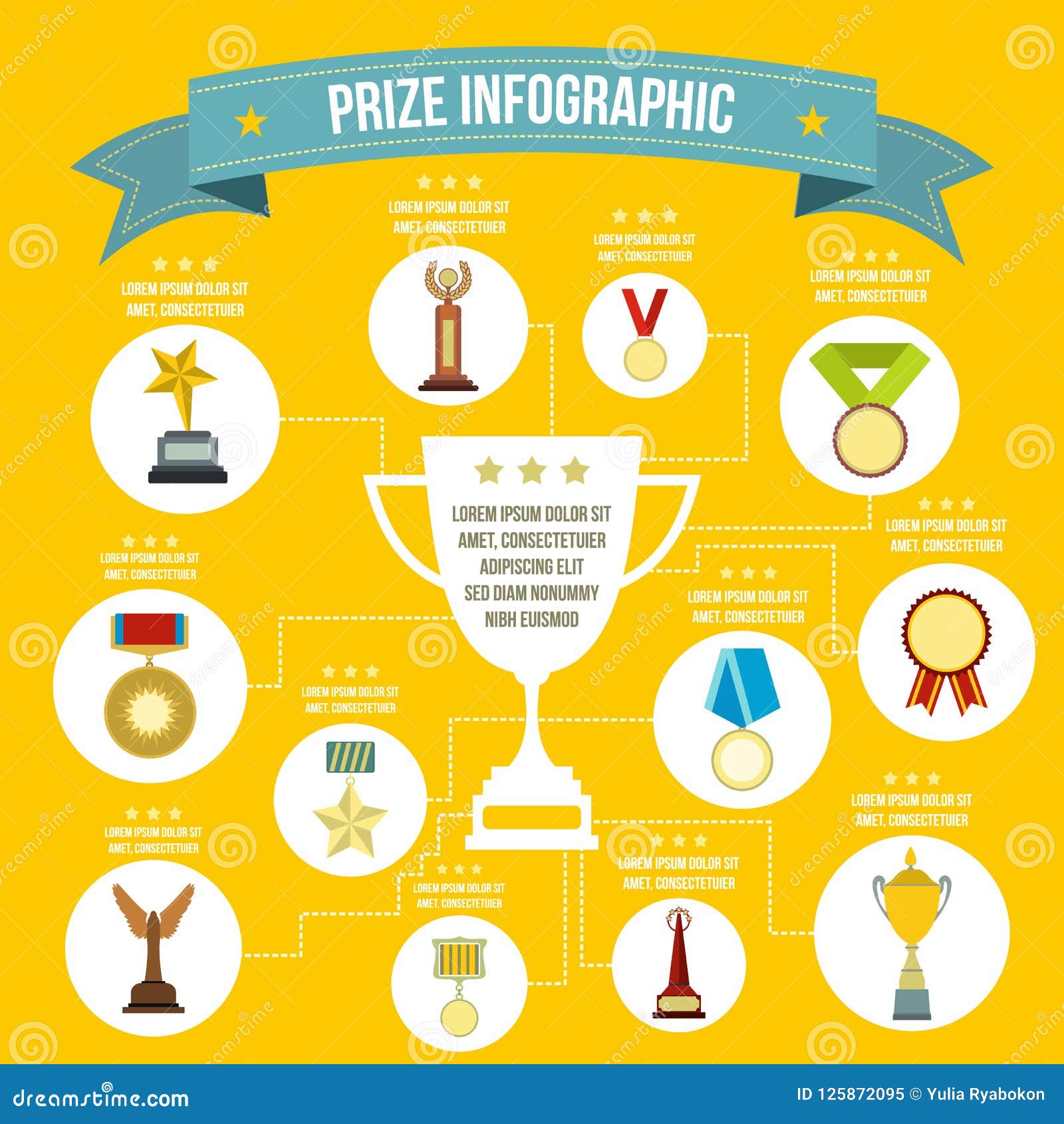 Prize Infographic, Flat Style Stock Illustration - Illustration of ...