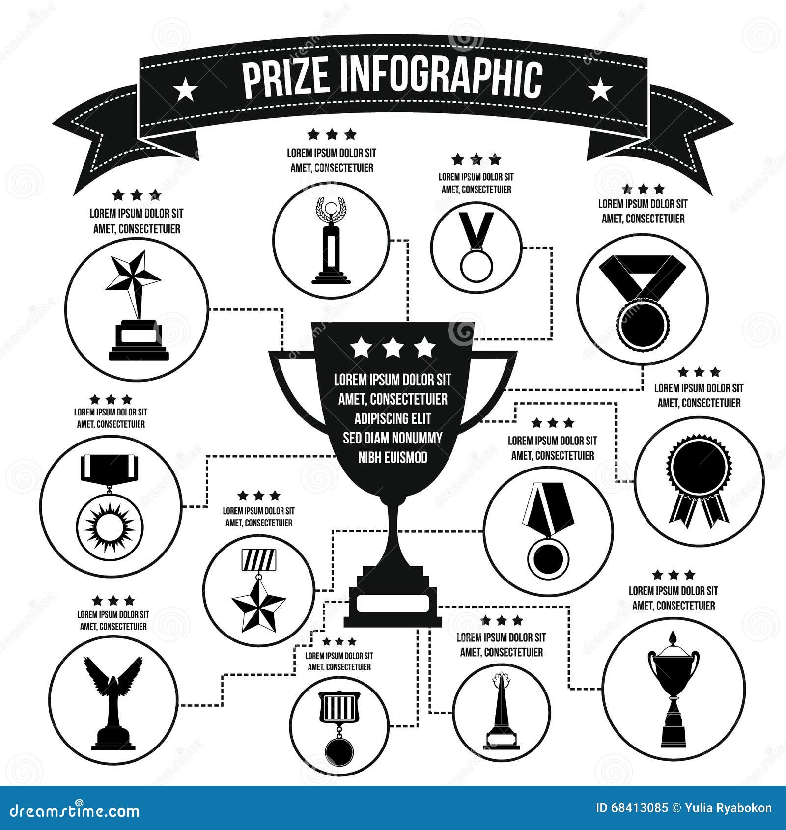 Prize Infographic, Simple Style Stock Vector - Illustration of concept ...