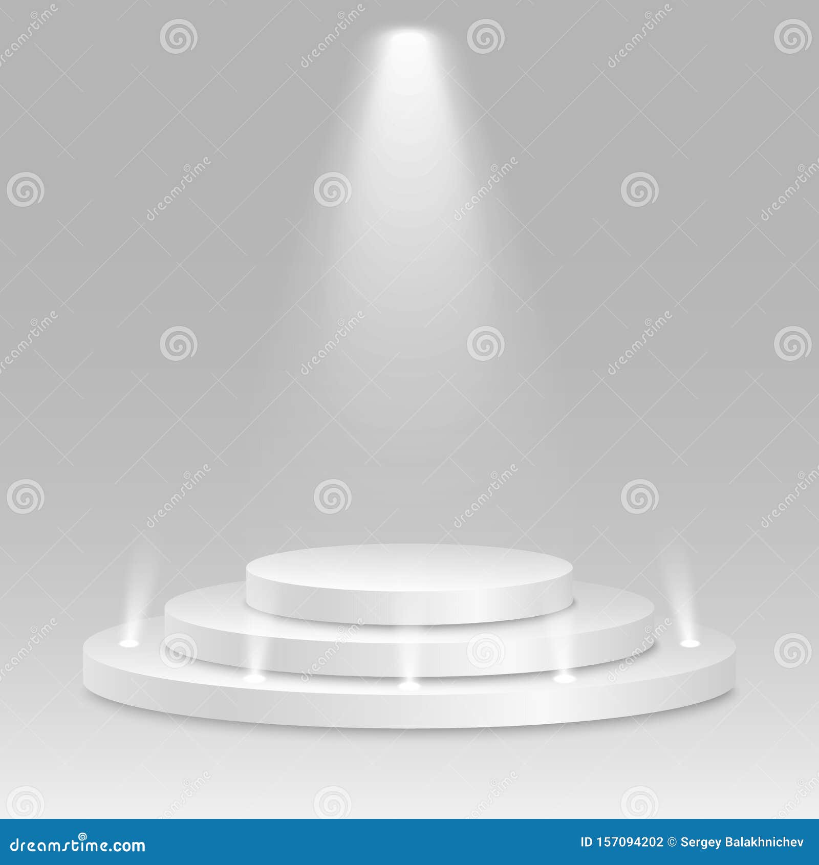 Prize Place. Isolated 3D Empty White Podium on Gray Background ...
