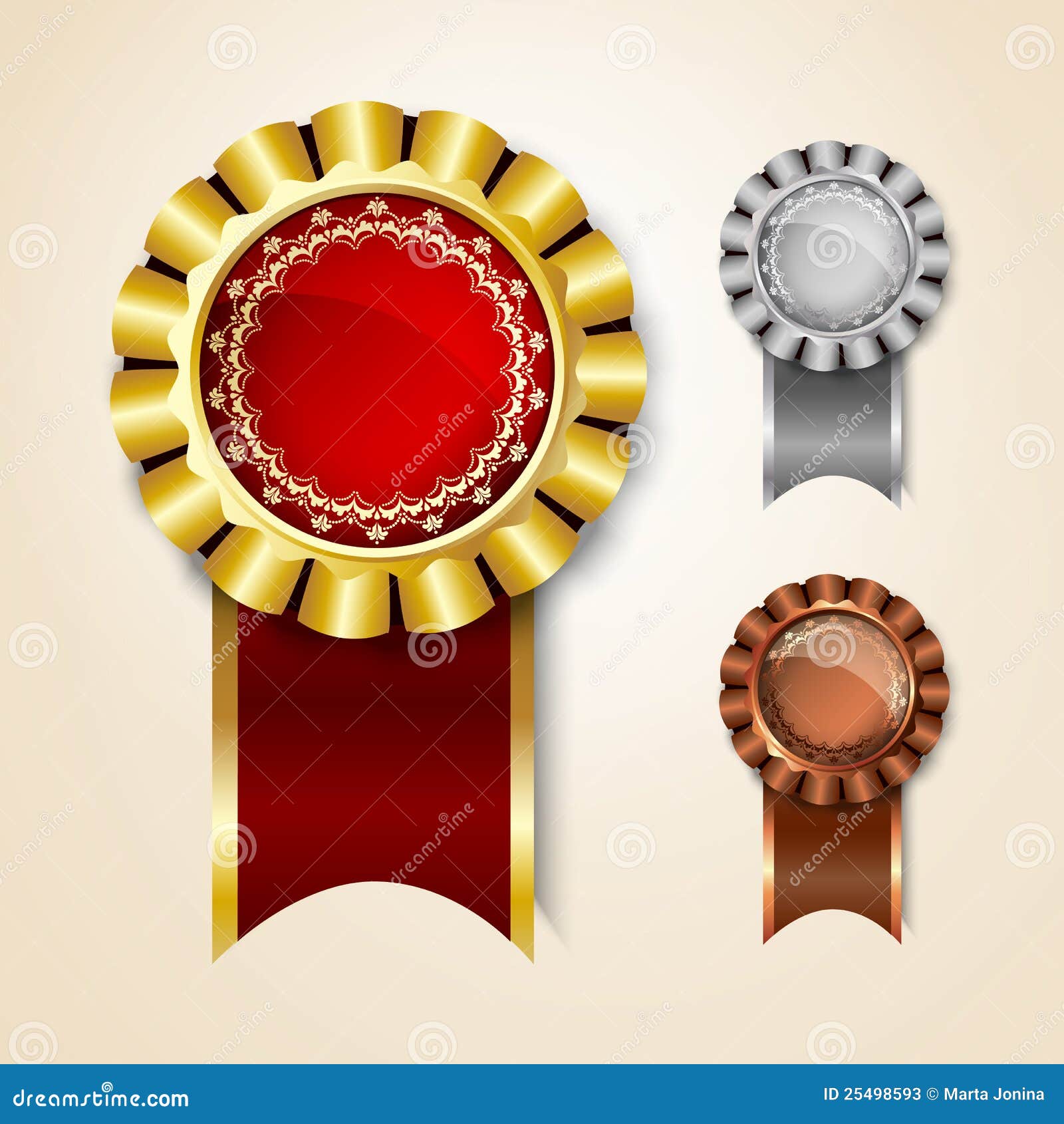 Prize ribbons stock illustration. Illustration of bronze - 25498593