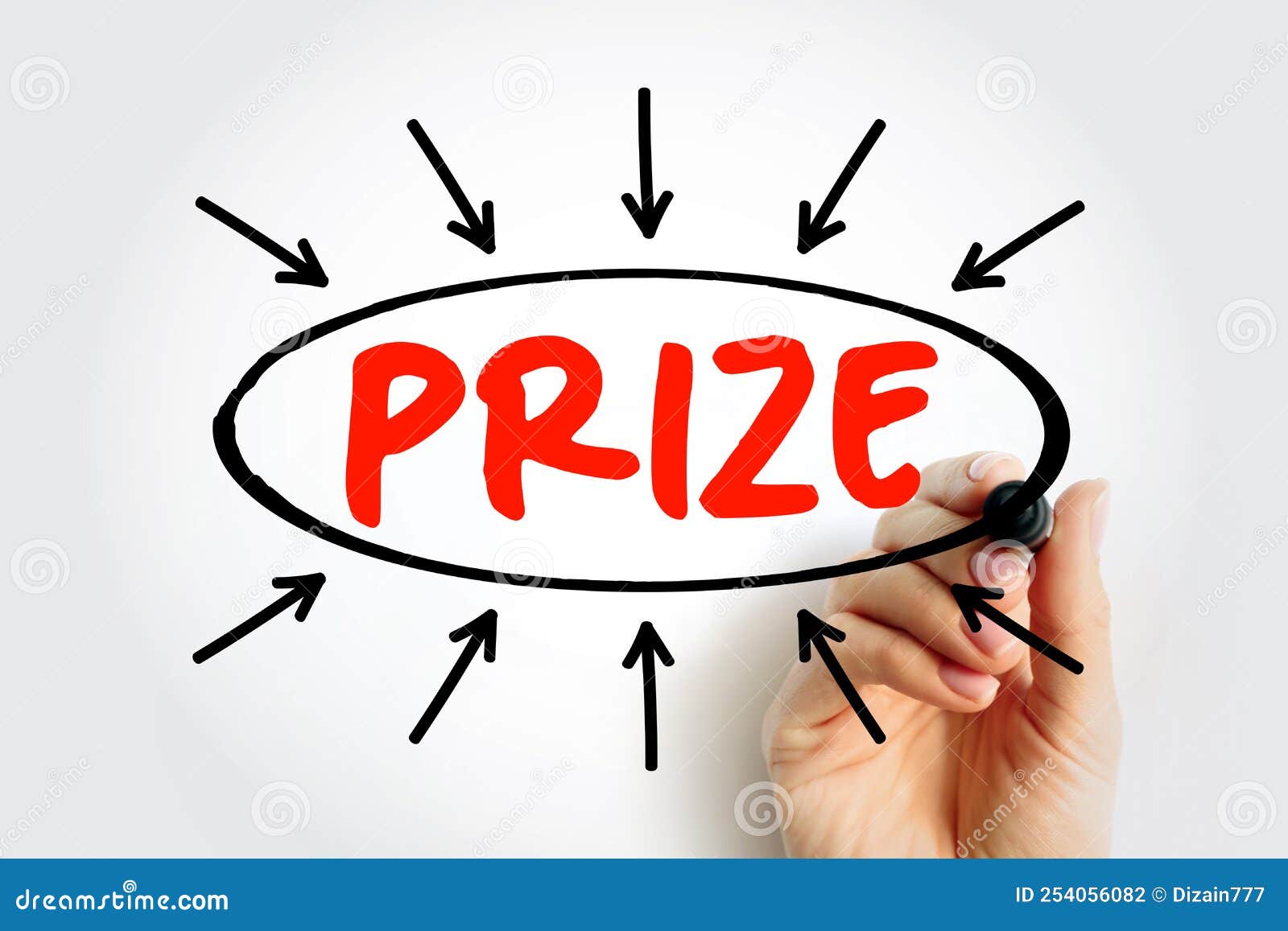 Prize Text with Arrows, Concept for Presentations and Reports Stock ...