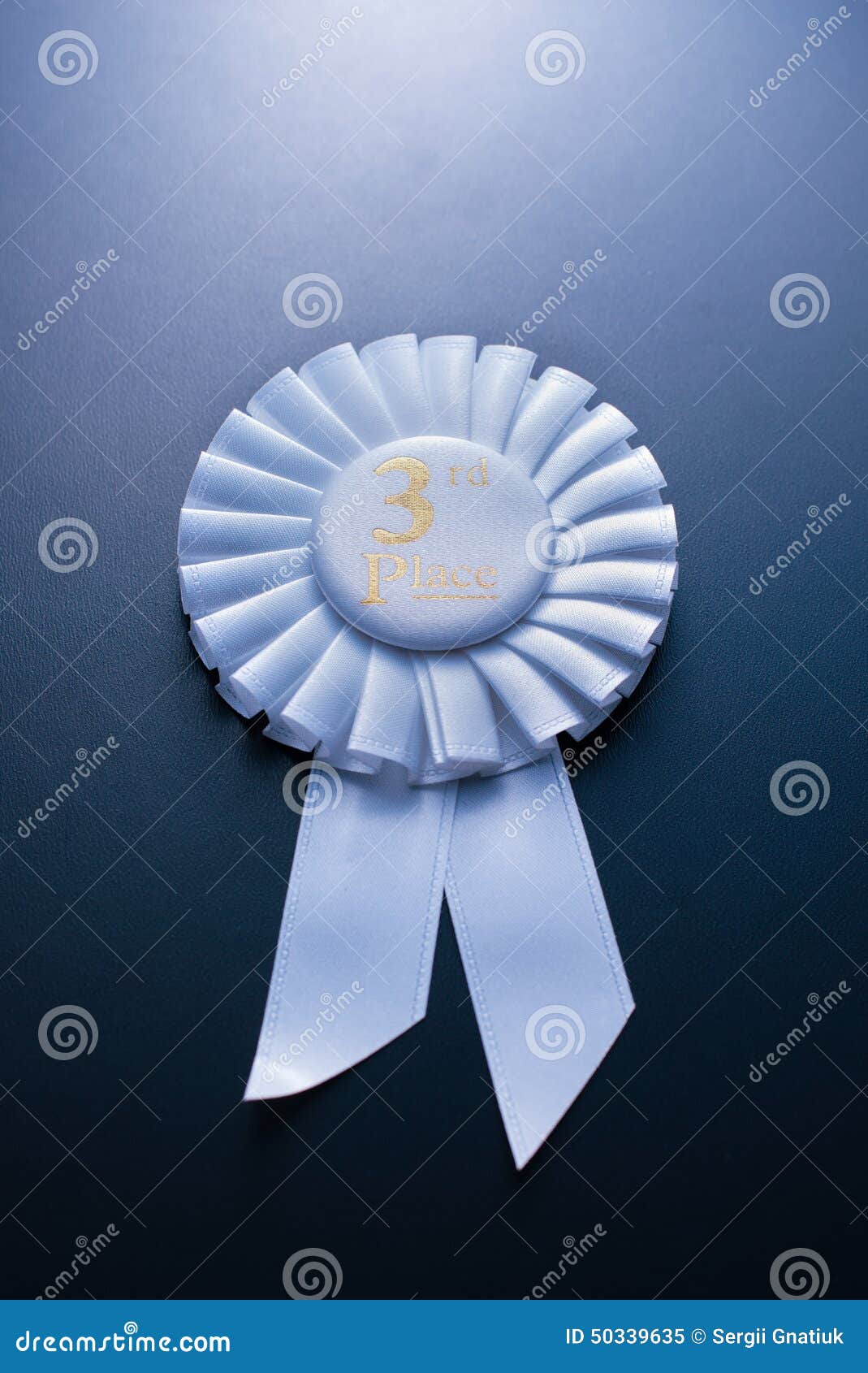 The Prize for Third Place on a Blue Background Stock Image - Image of ...