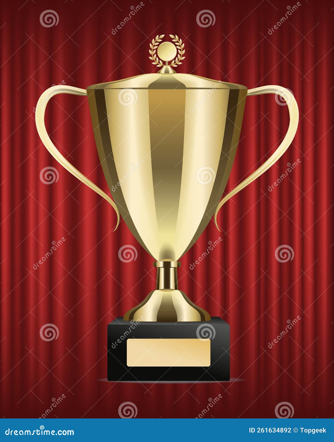Award in Shape of Cup with Handle on Pedestal Stock Vector ...