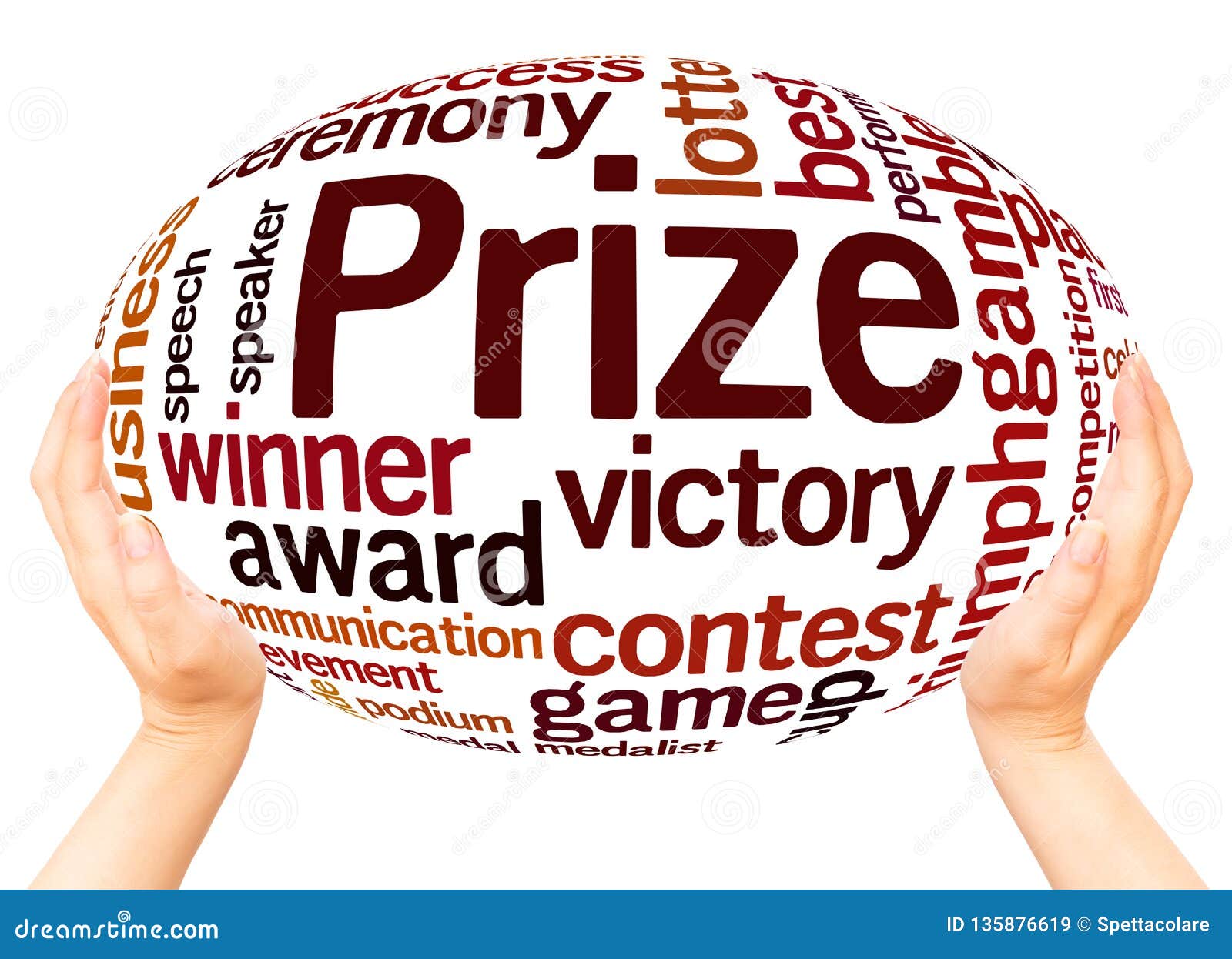 Prize Word Cloud Hand Sphere Concept Stock Image - Image of challenge ...