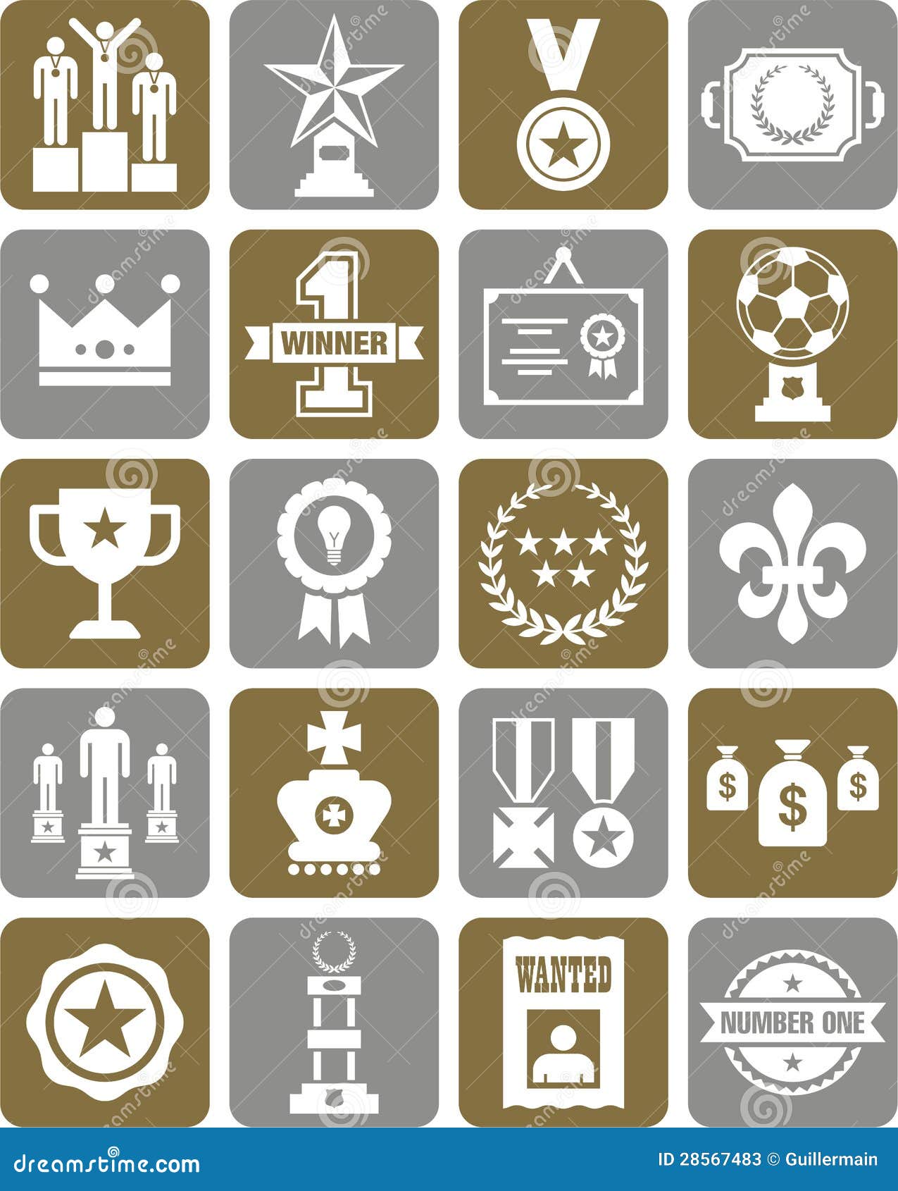 Prizes and awards icons stock vector. Illustration of glass - 28567483