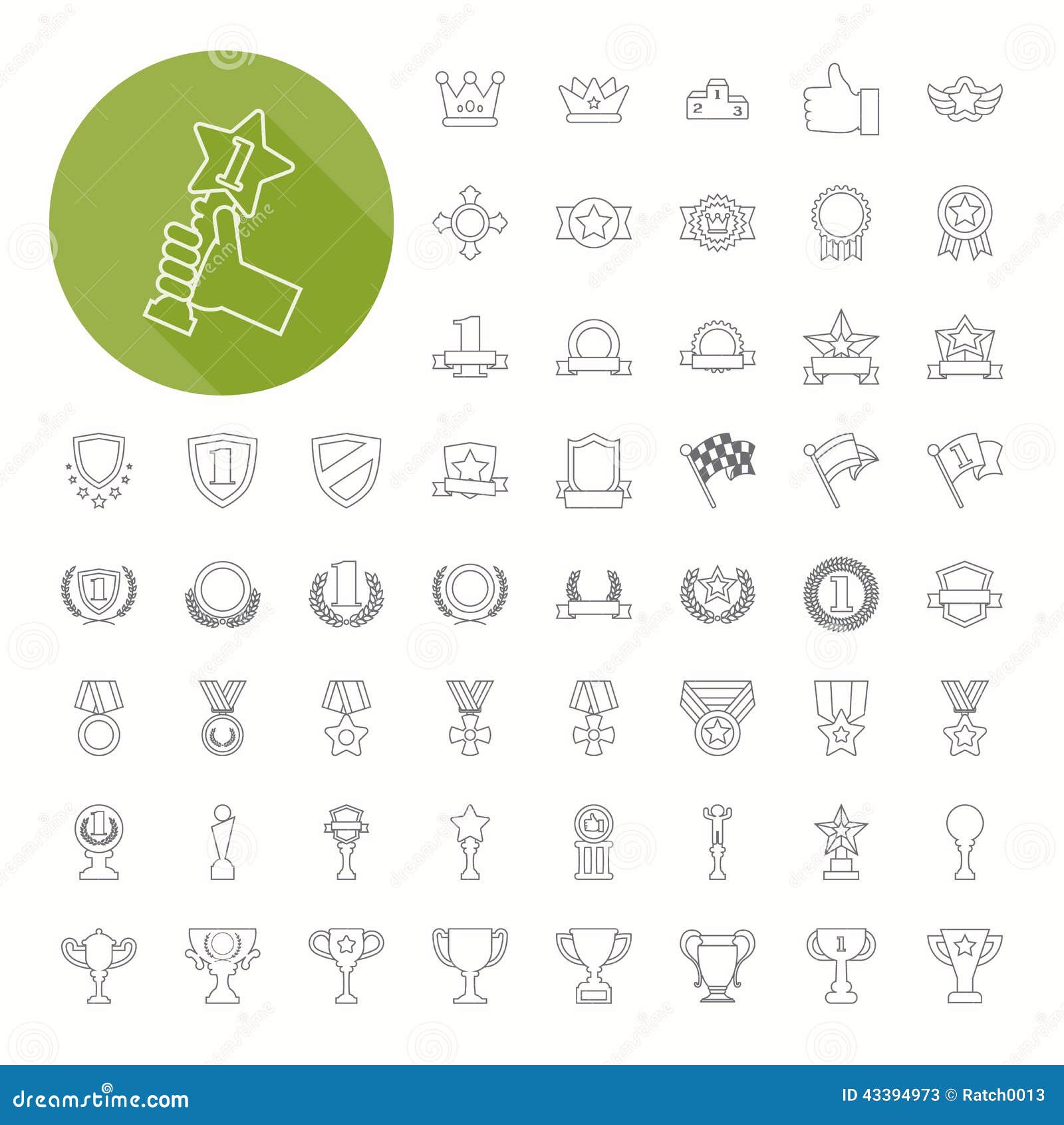 Prizes & Awards Icons , Thin Icon Design Stock Vector - Illustration of ...
