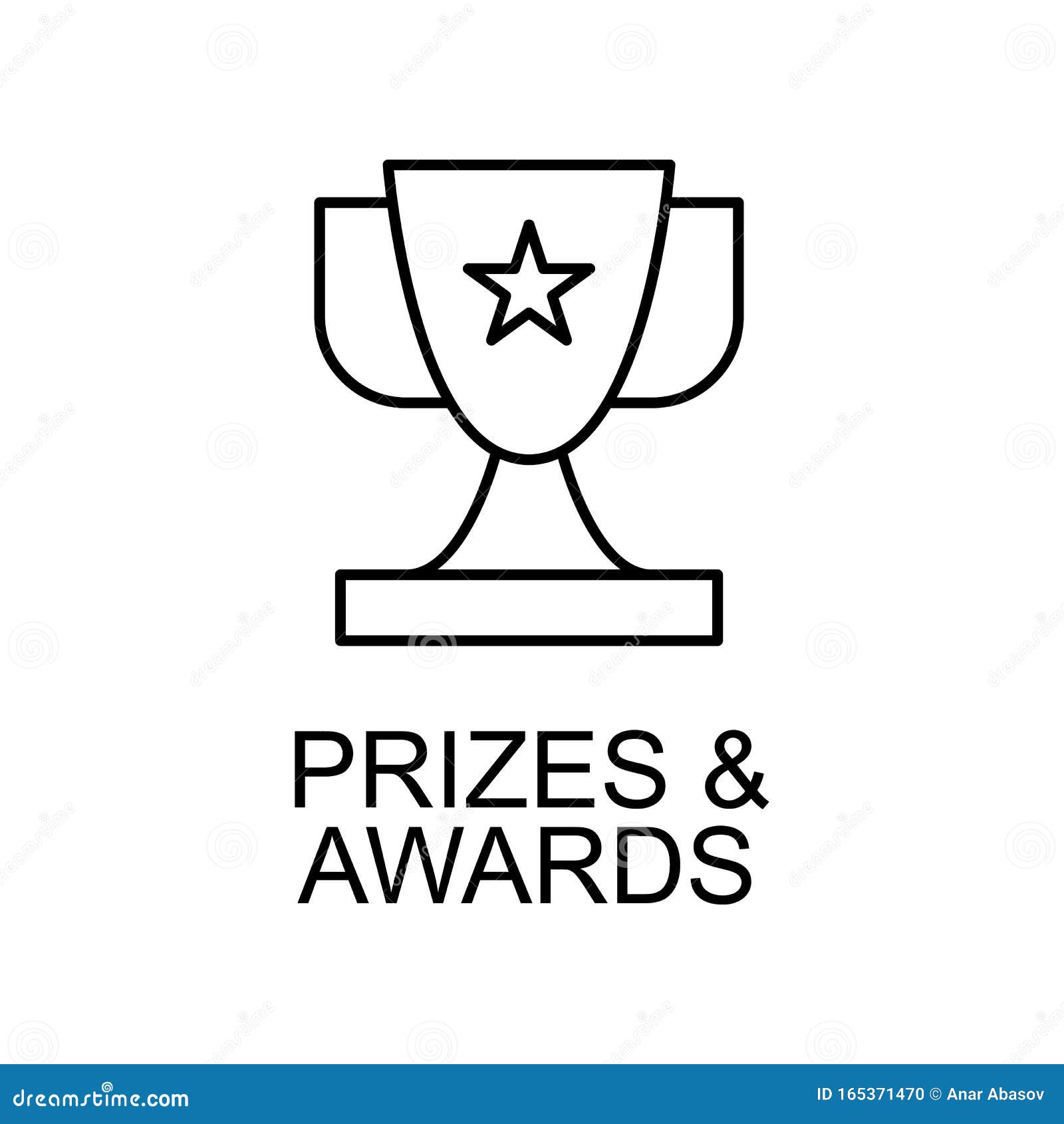 Prizes and Awards Line Icon. Element of Human Resources Signs with Name ...