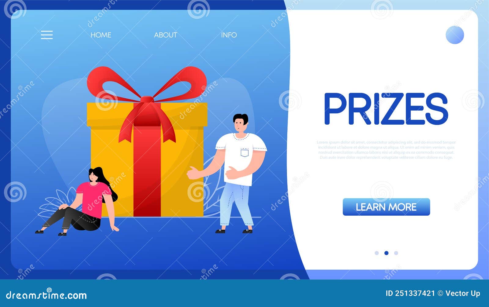 Prizes People in Flat Style. 3d Coupon Reward Stock Vector ...