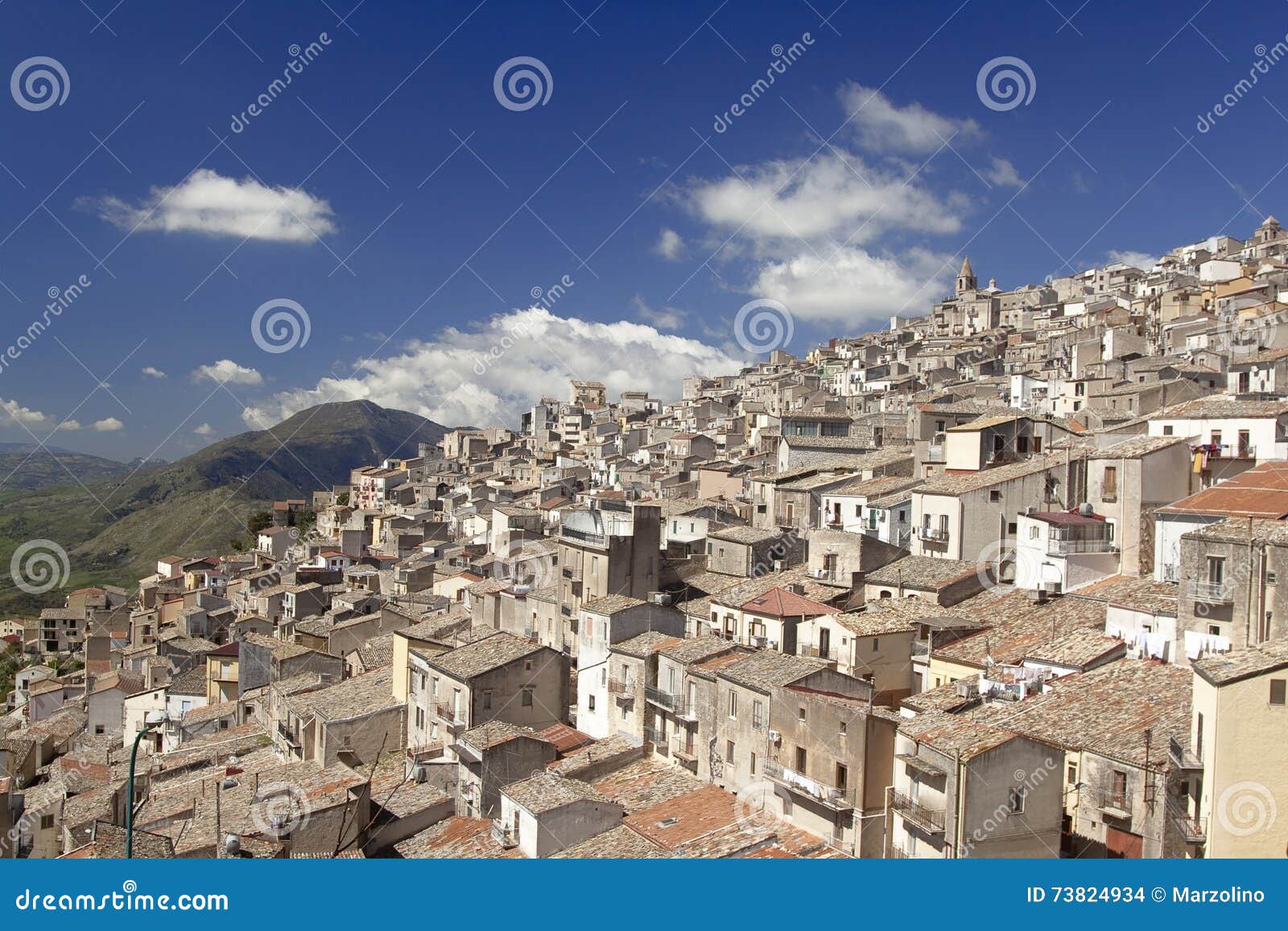 Prizzi, Sicily stock photo. Image of italy, hill, area - 73824934