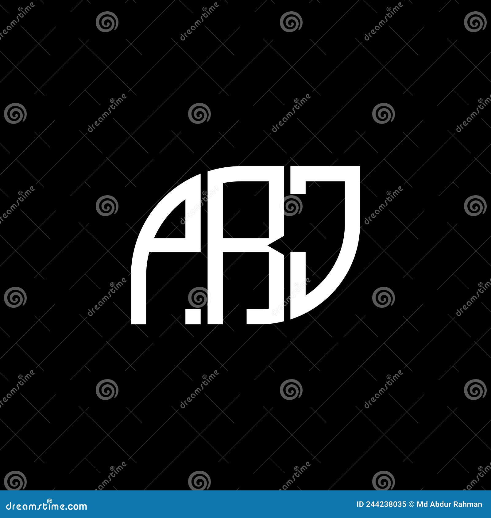 PRJ Letter Logo Design on Black Background.PRJ Creative Initials Letter ...