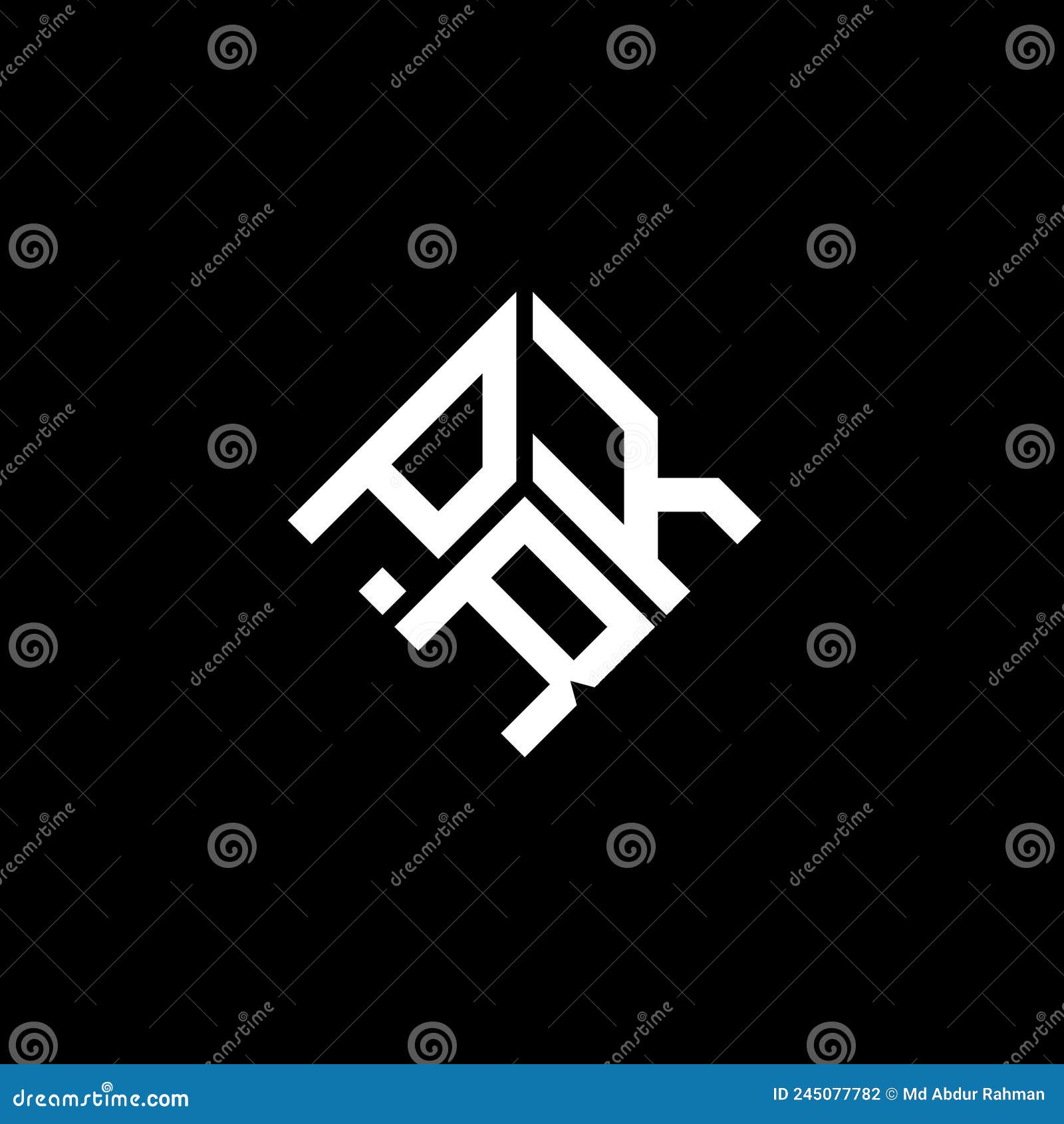PRK Letter Logo Design on Black Background. PRK Creative Initials ...