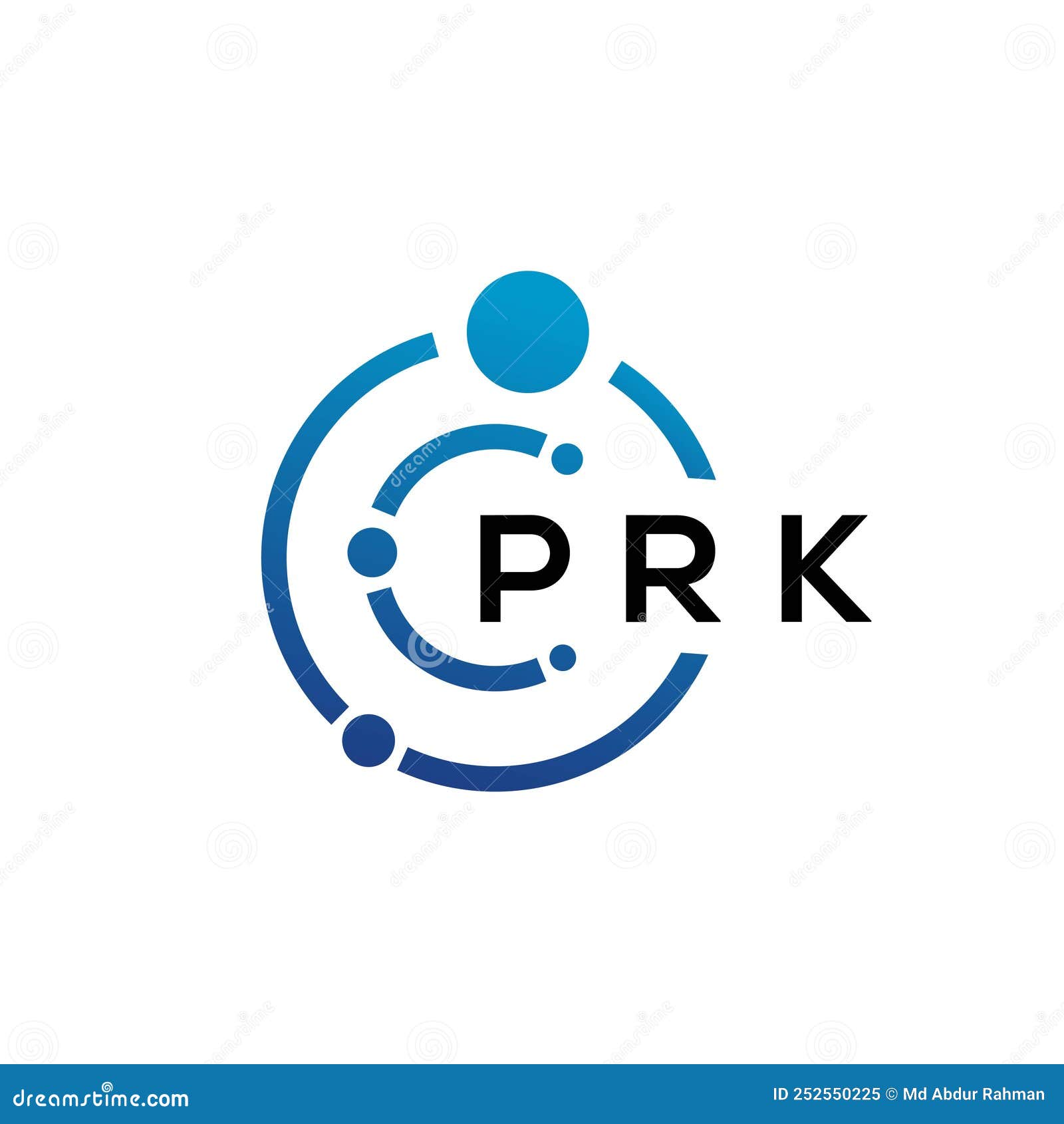 PRK Letter Technology Logo Design on White Background. PRK Creative ...