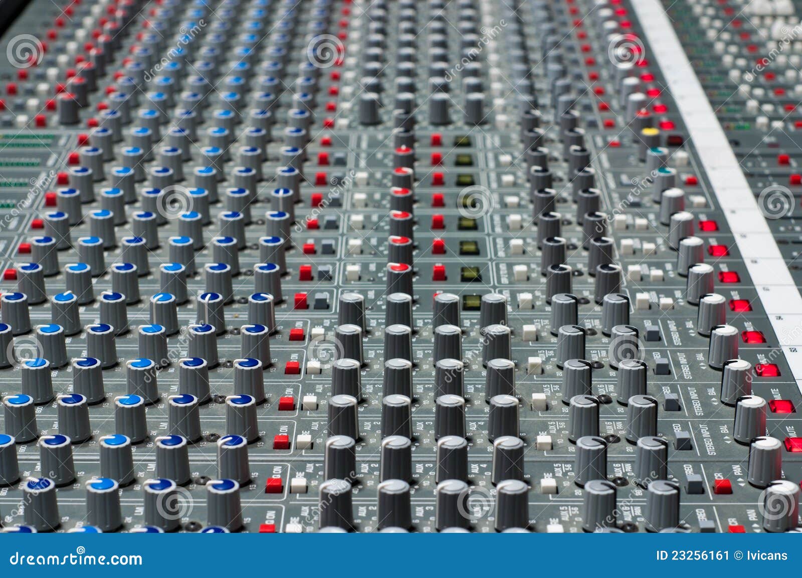 Pro audio mixing board stock image. Image of closeup - 23256161