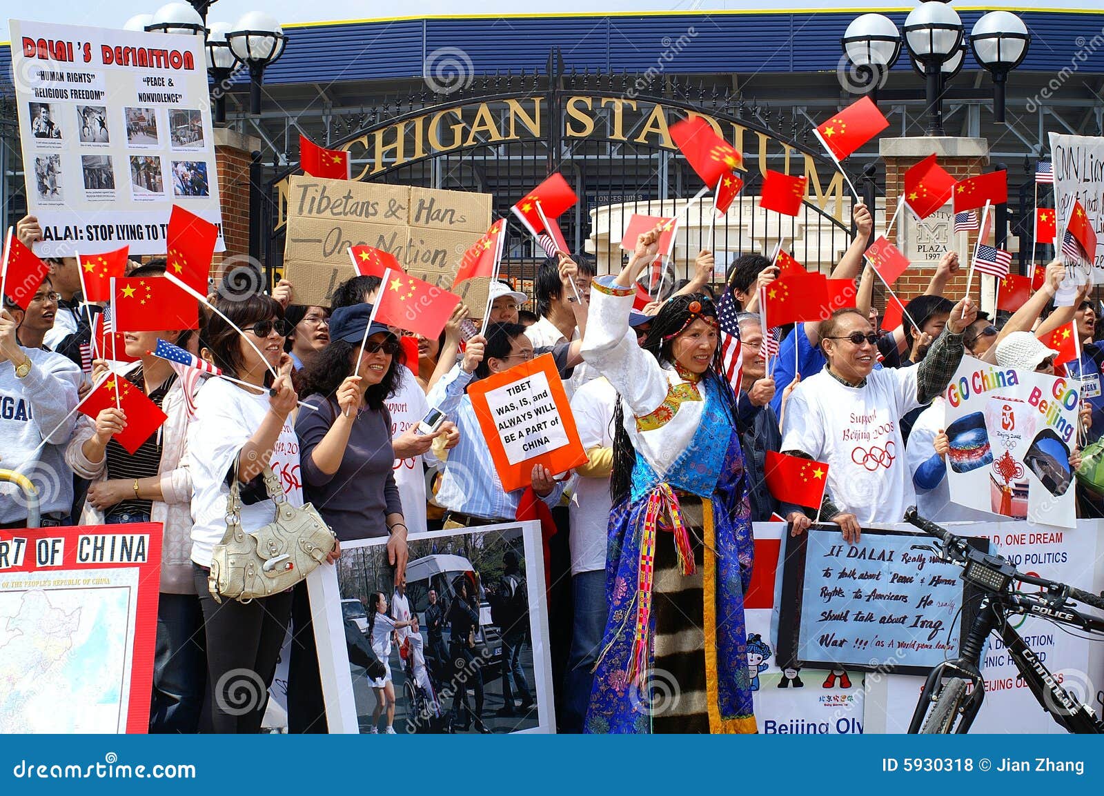 Pro China Protester editorial stock photo. Image of dalai - 5930318
