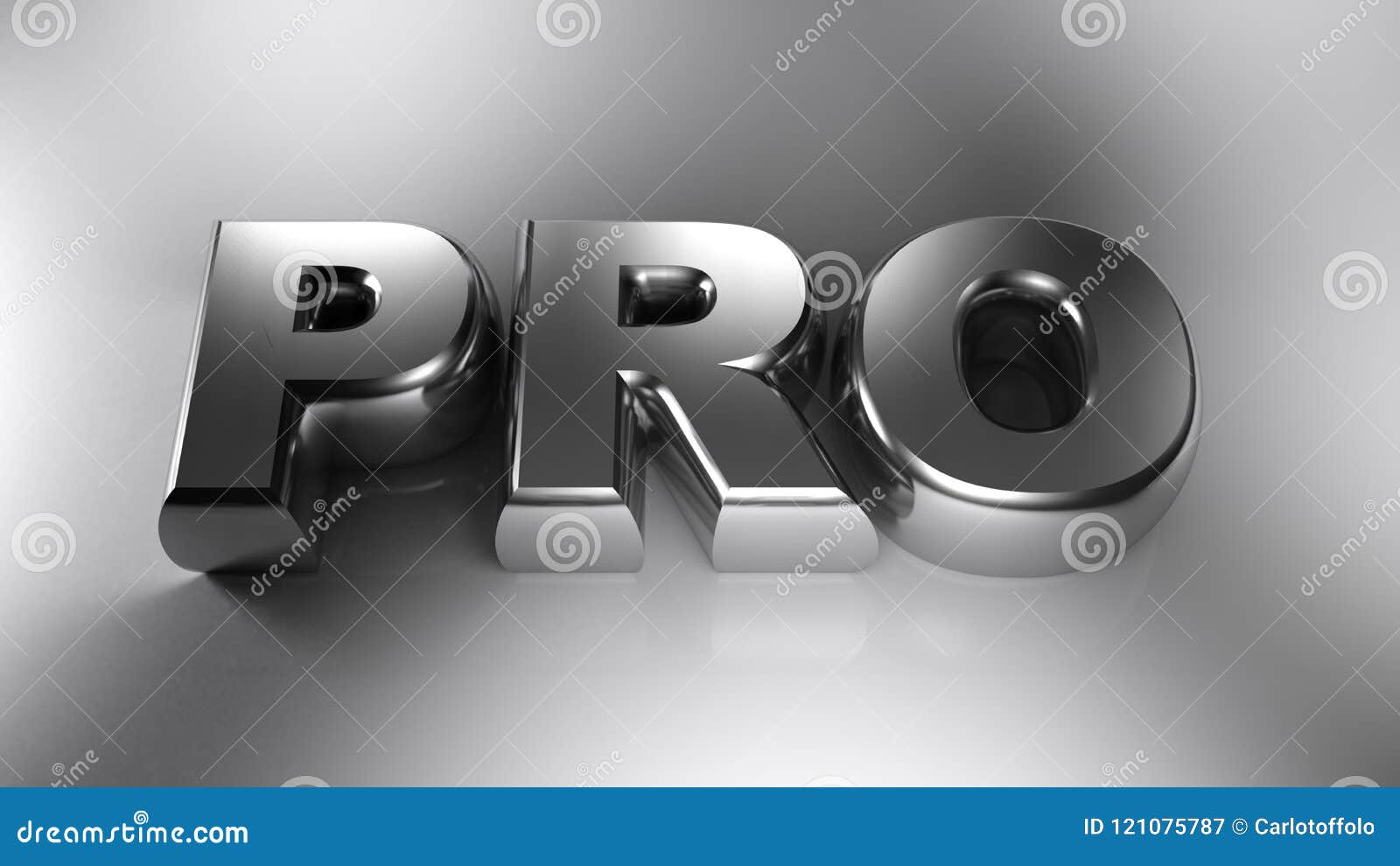 PRO Chromed Write on White Surface - 3D Rendering Stock Illustration ...