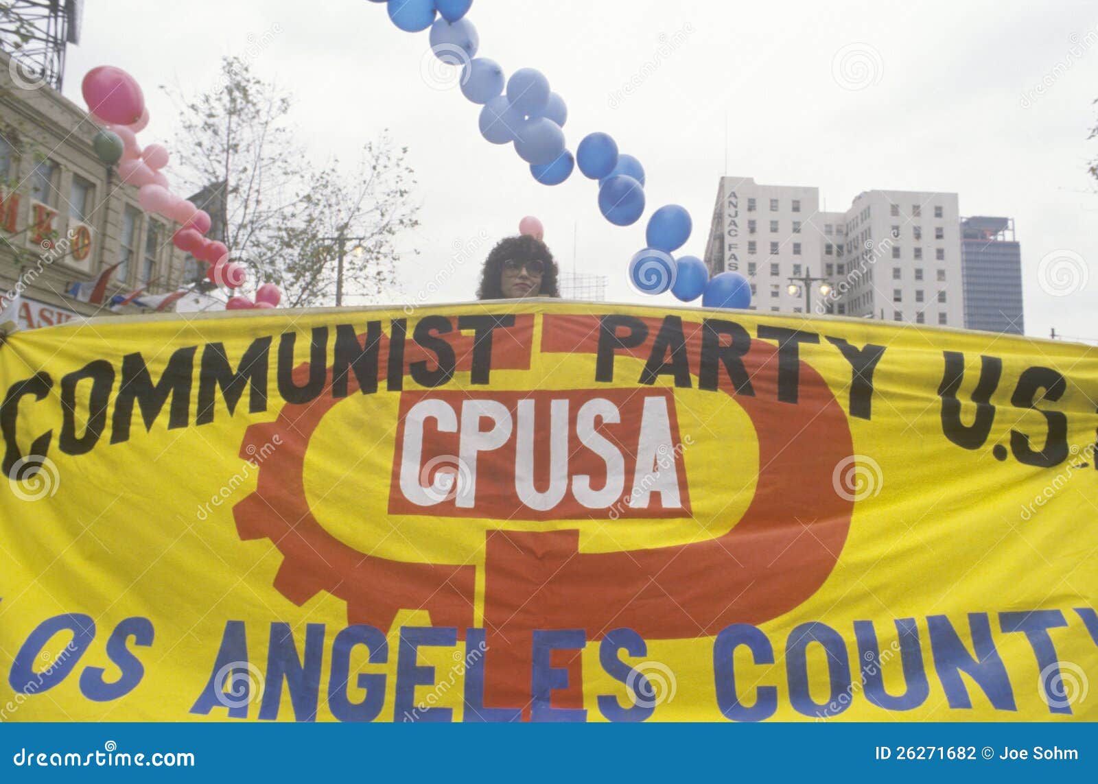 Pro-communist Marchers Holding Banner Editorial Photography - Image of ...