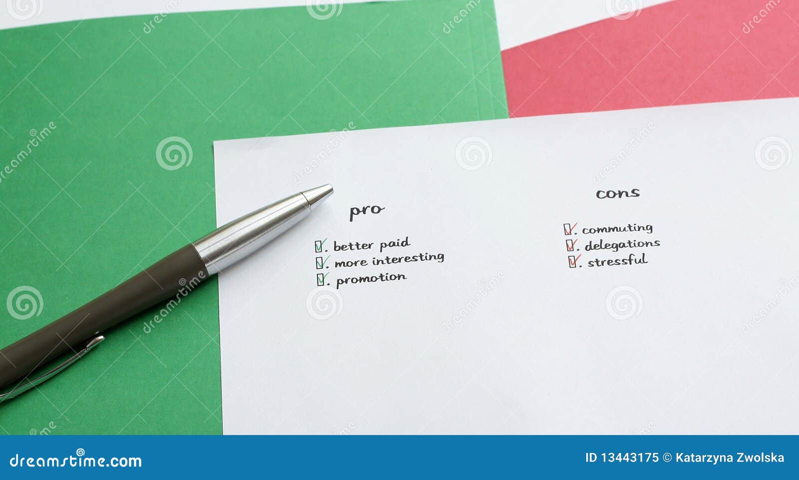 Pro e contro immagine stock. Immagine di decisione, soluzione - 13443175