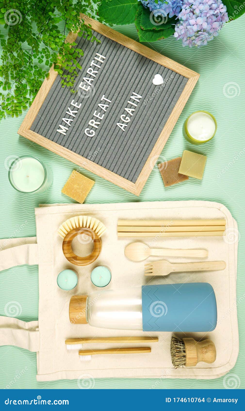 Pro Environment Concept Message and Zero Waste Household Products ...