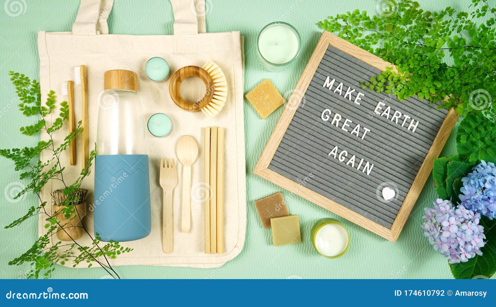 Pro Environment Concept Message and Zero Waste Household Products ...