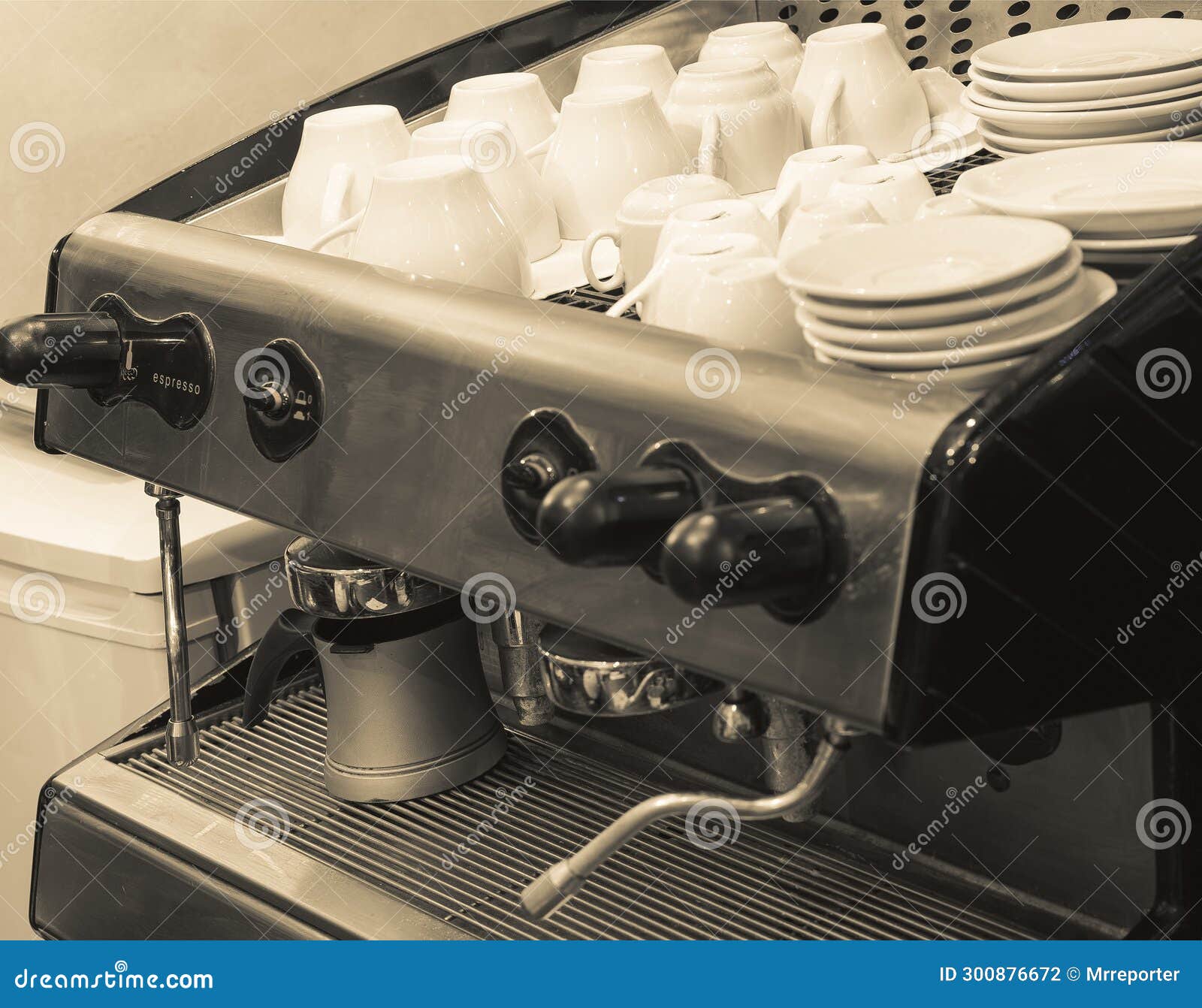 Pro Espresso Coffee Machine with Cups Stock Photo - Image of appliance ...