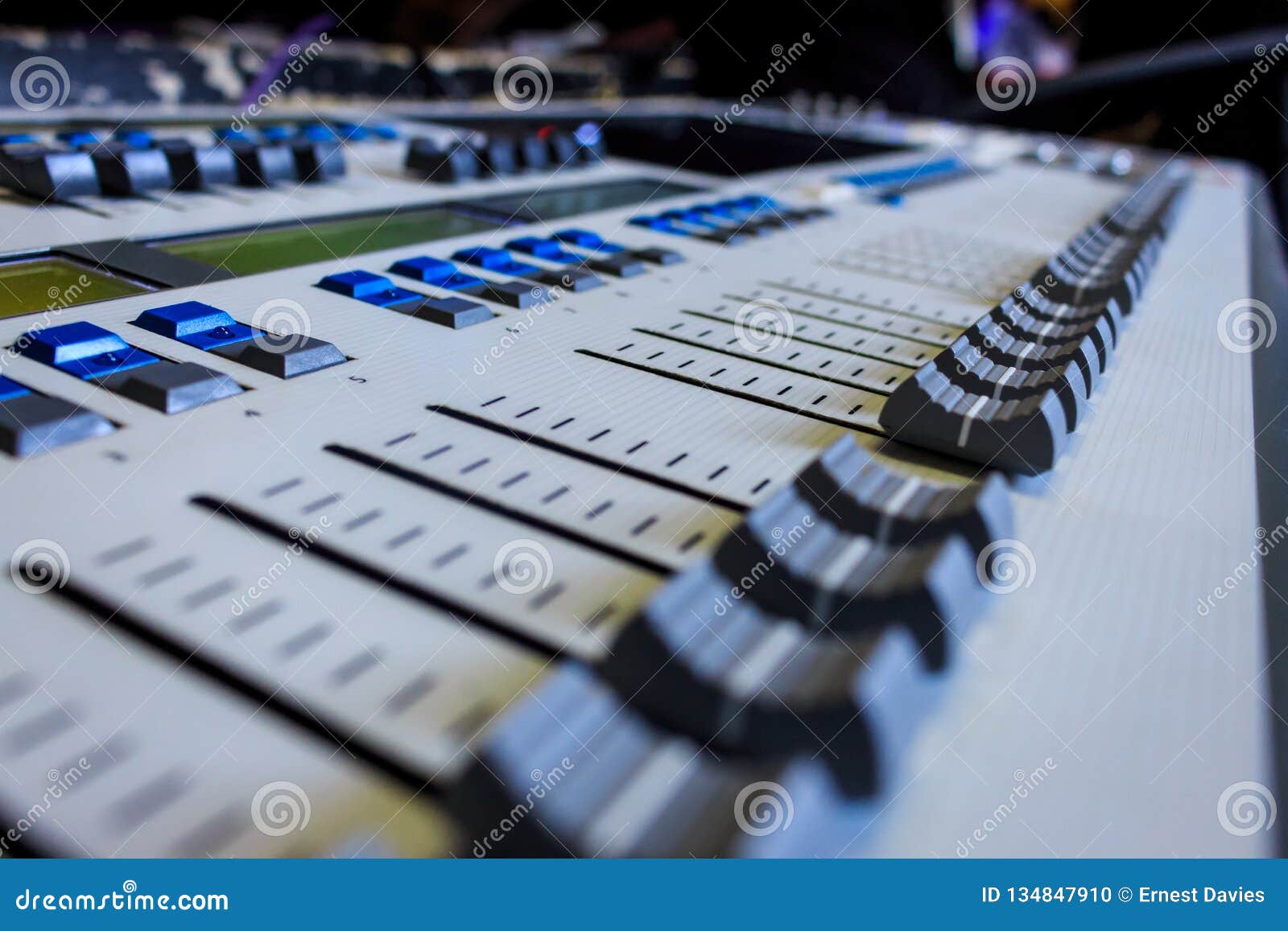 Pro Lighting Designers Programming Console, Desk Stock Photo - Image of ...