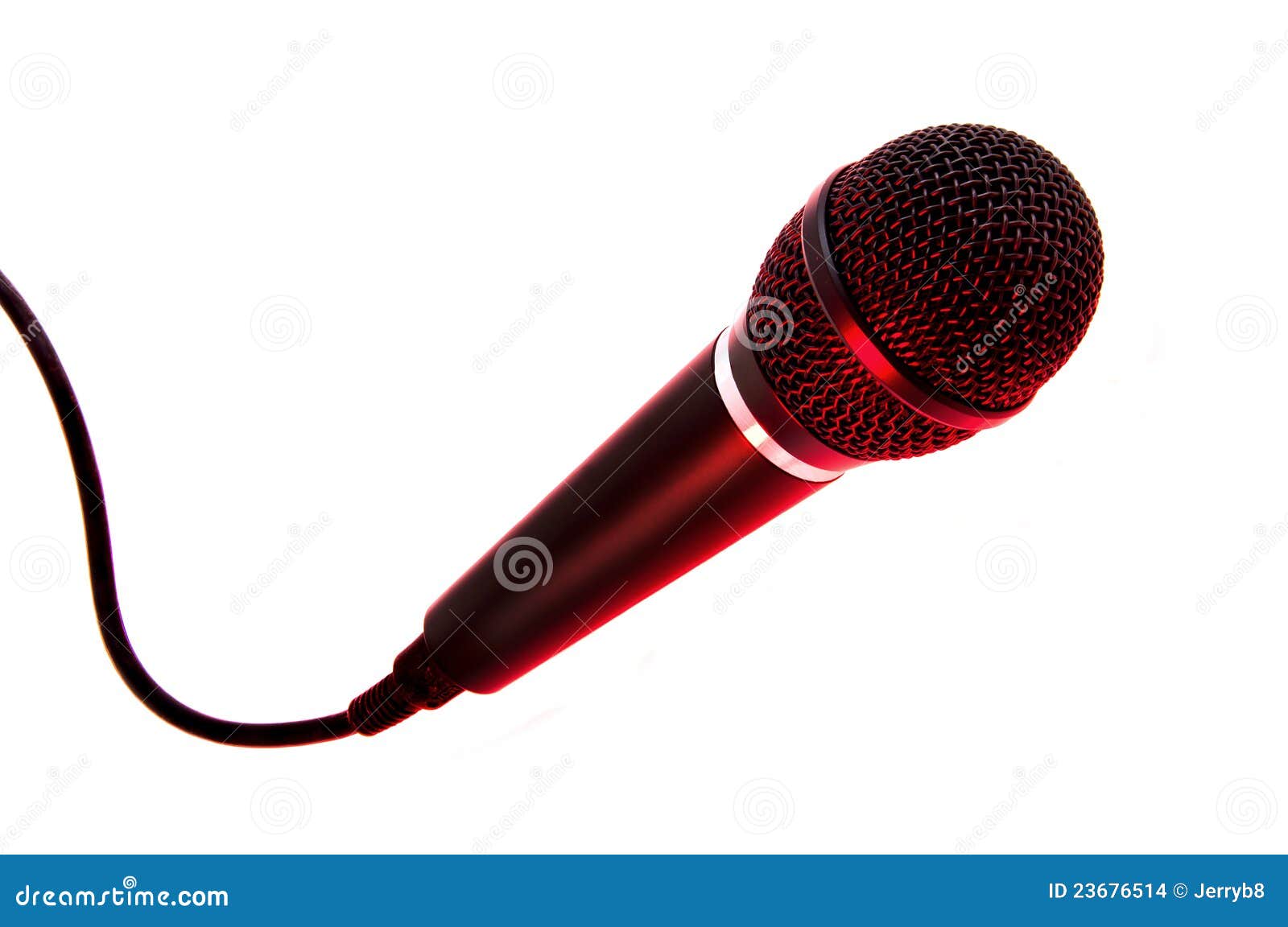 Pro Microphone Red Lights stock photo. Image of singer - 23676514