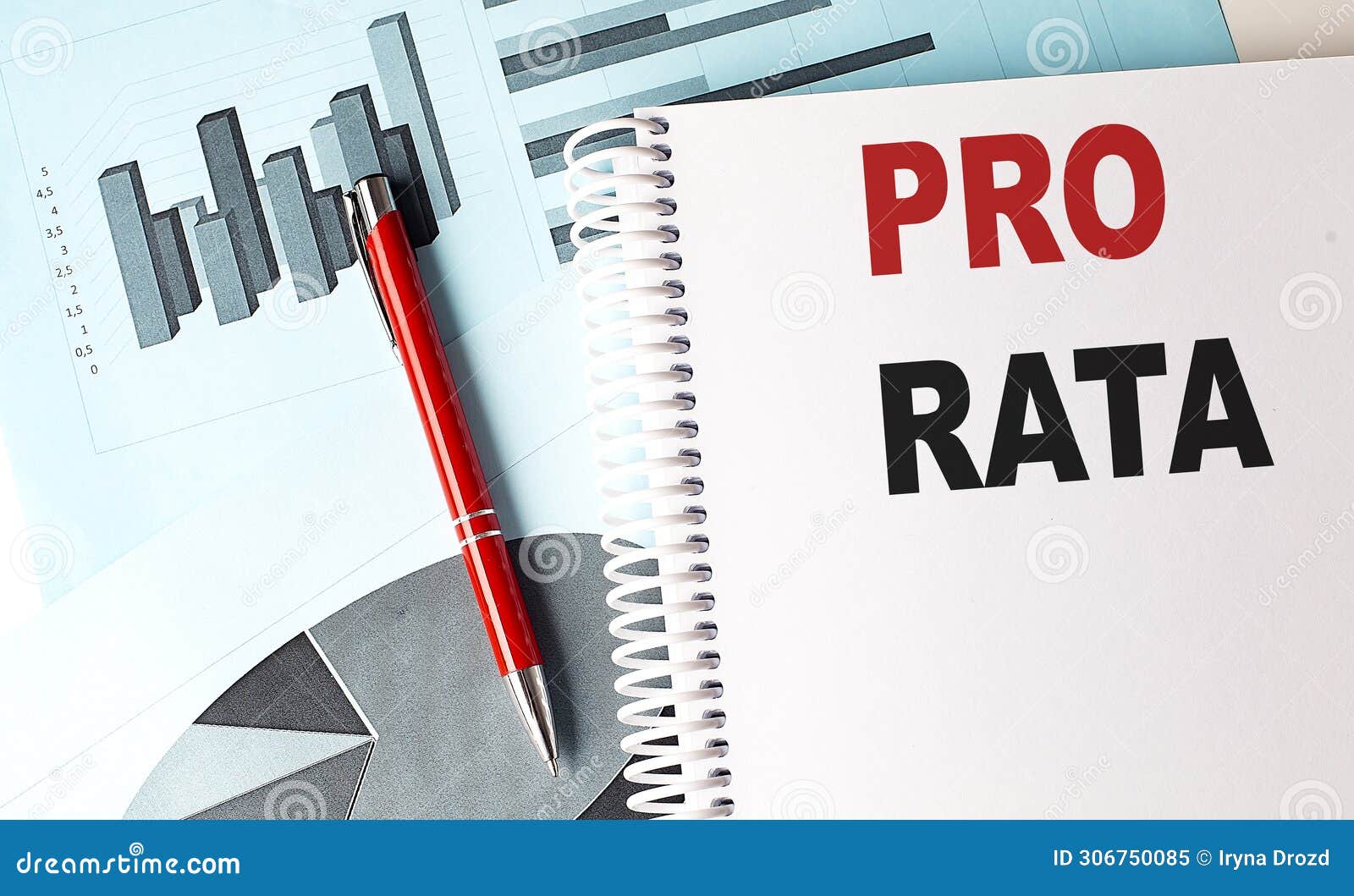 PRO RATA Text Written on Notebook with Chart Stock Image - Image of ...
