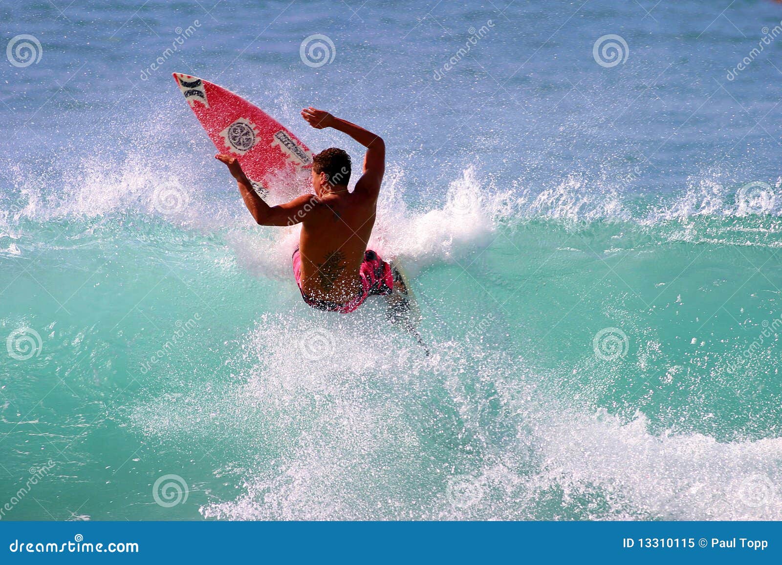 Pro Surfer Joel Centeio Surfing in Hawaii Editorial Image - Image of ...