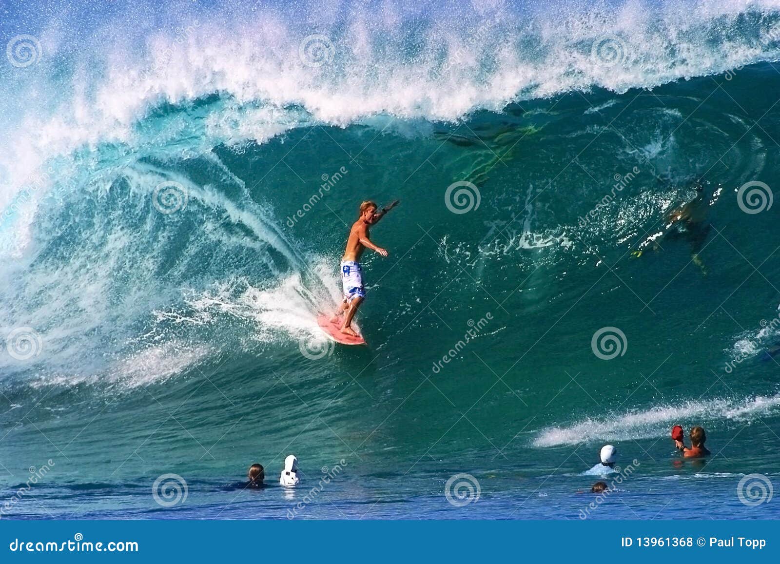 Pro Surfer Mark Healey Surfing at Pipeline Editorial Stock Photo ...