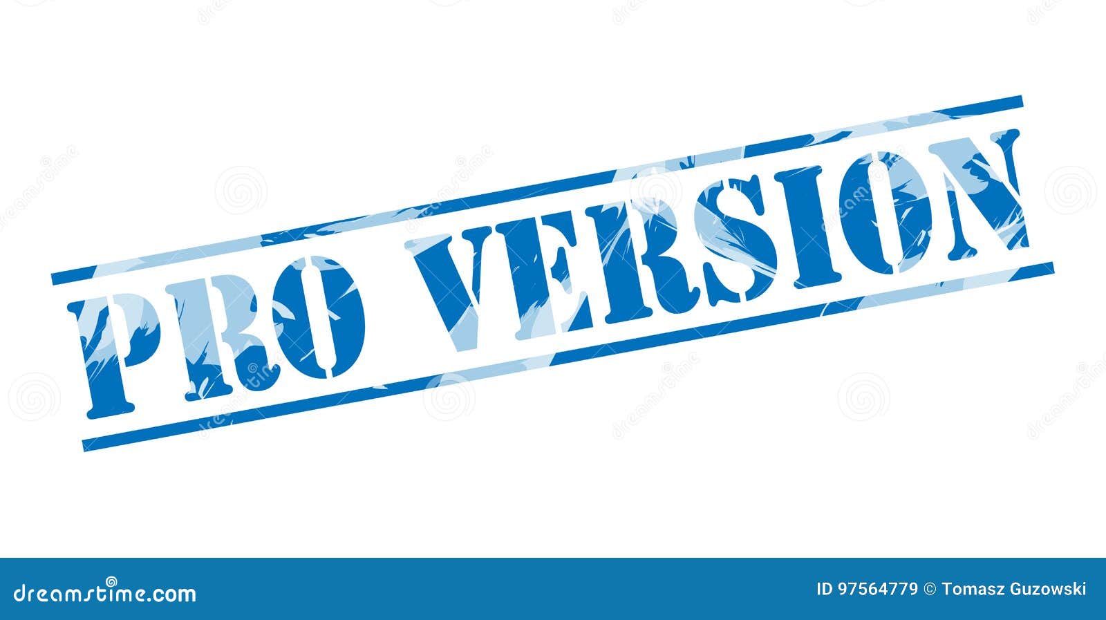 Pro version blue stamp stock illustration. Illustration of icon - 97564779