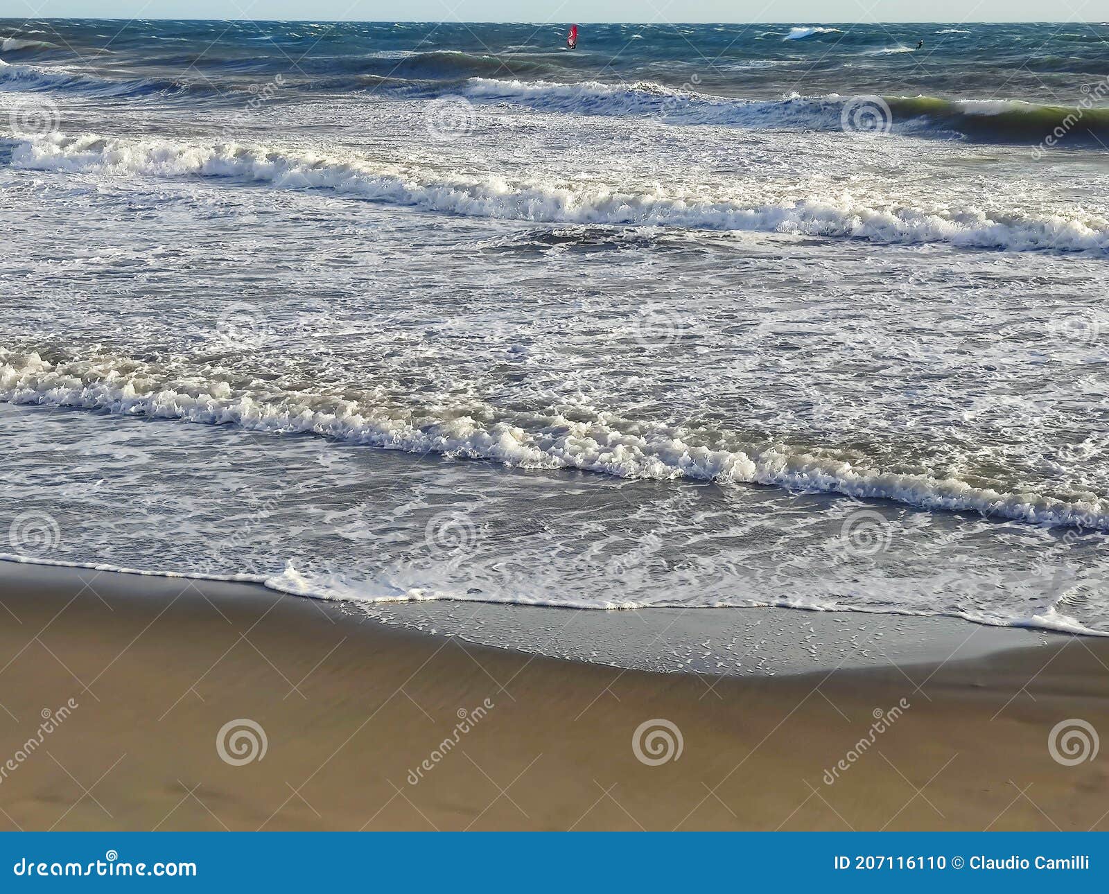 Pro Wind Surf Training in Liguria Stock Photo - Image of sketch, scene ...
