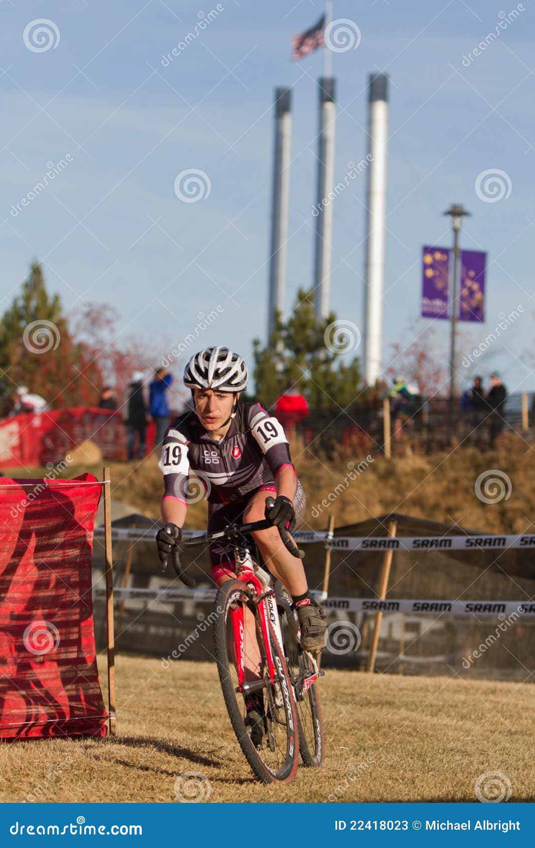 Pro Woman Cyclocross Racer editorial stock photo. Image of bikes - 22418023
