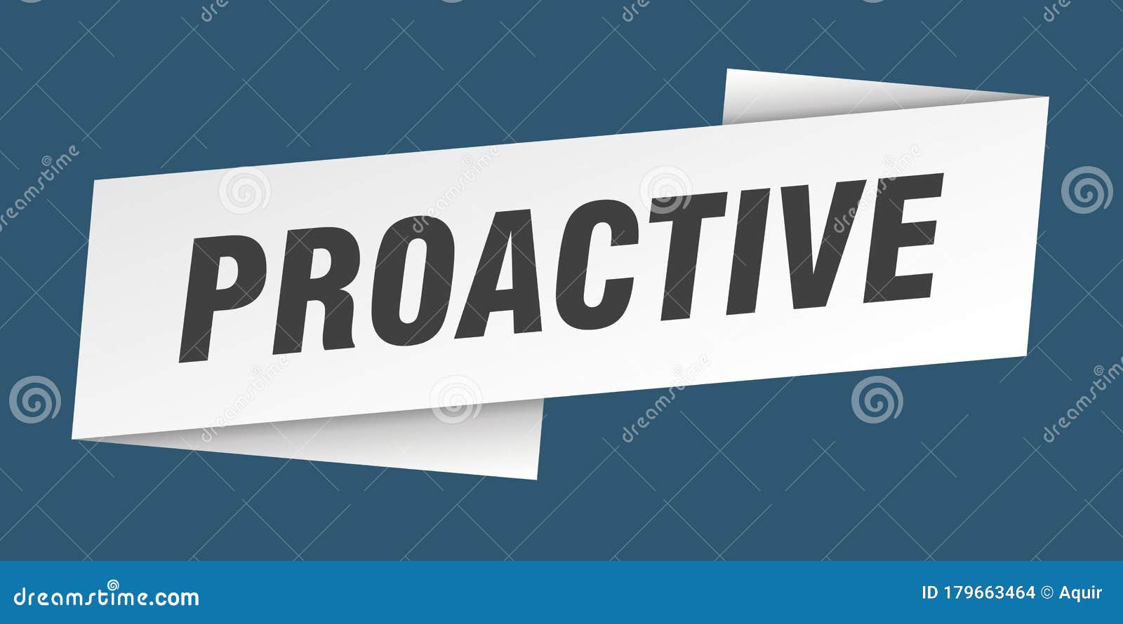 Proactive Banner Template. Proactive Ribbon Label Stock Vector ...