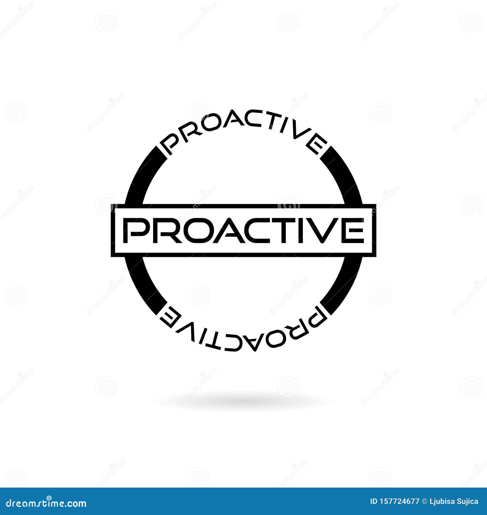 Proactive Icon, Stamp, Sign Cartoon Vector | CartoonDealer.com #157724677
