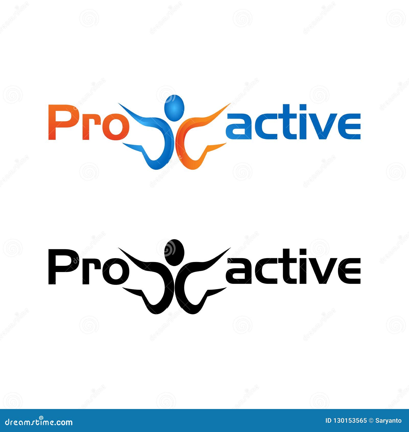 Proactive with People Icon. Flat Vector Illustration on White ...