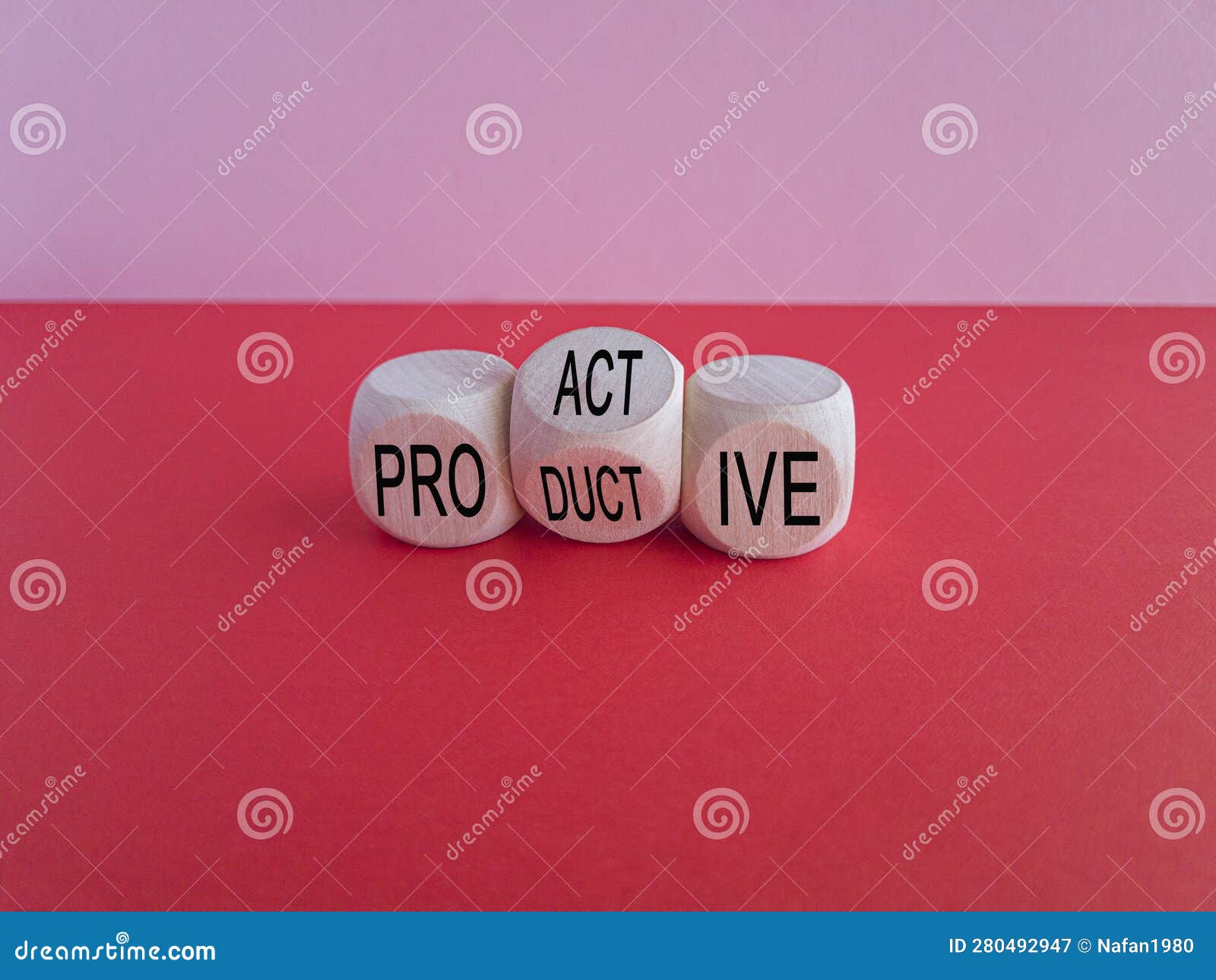 Proactive and Productive Symbol. Turned Cube and Changes the Word ...