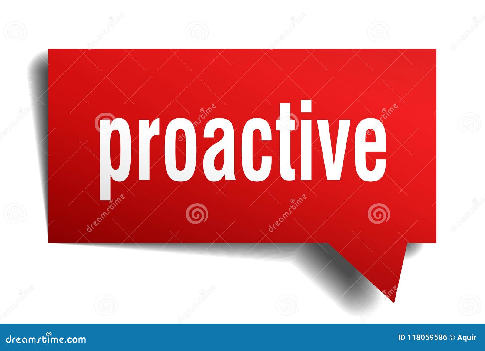 Proactive Red 3d Speech Bubble Stock Vector - Illustration of bubble ...