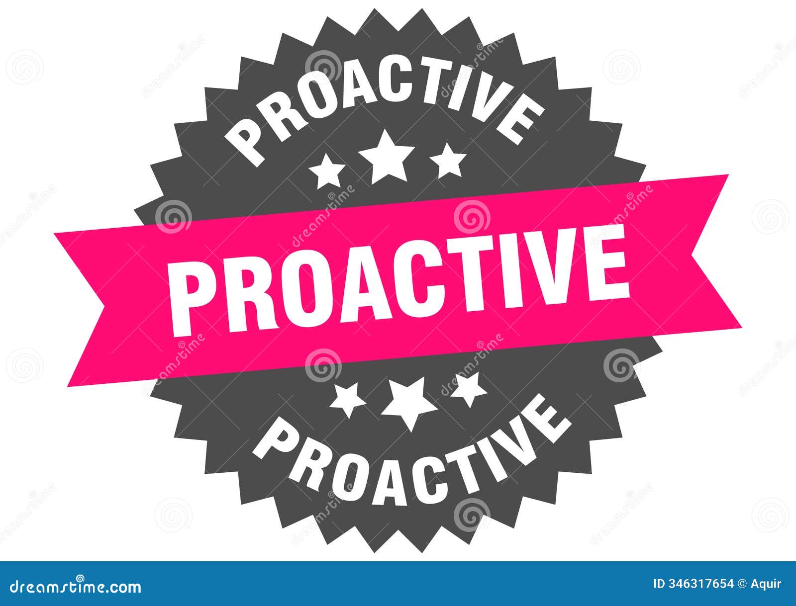 Proactive. Proactive Round Pink Label Isolated on Transparent ...