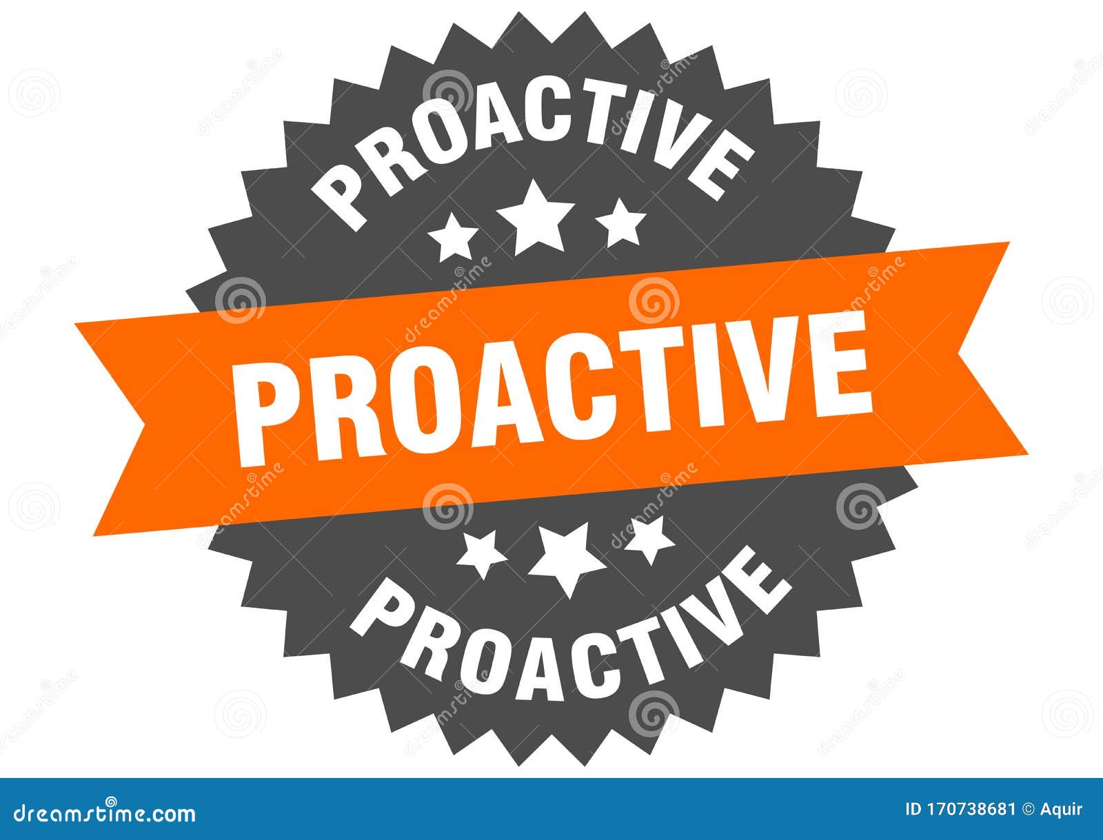 Proactive Sign. Proactive Circular Band Label. Proactive Sticker Stock ...