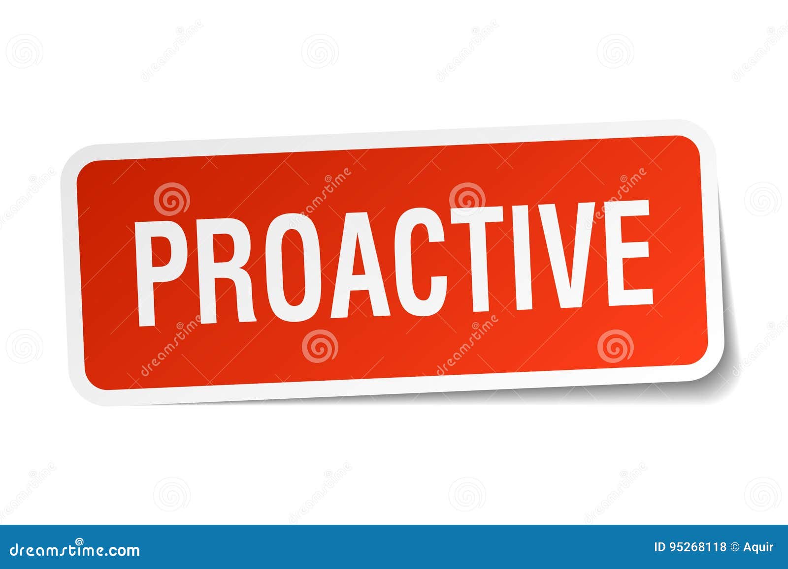 Proactive square sticker stock vector. Illustration of isolated - 95268118